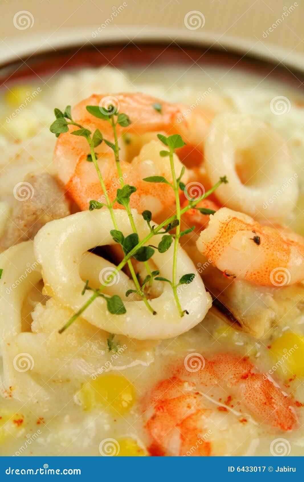 Seafood Chowder stock image. Image of natural, thick, calamari - 6433017