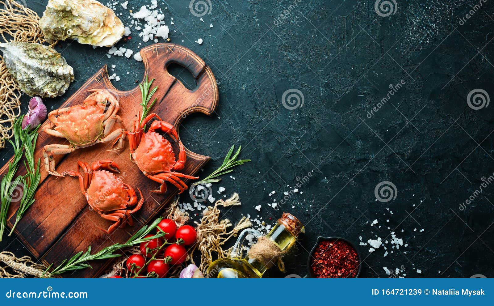 Seafood. Crabs and Oysters. Top View Stock Image - Image of cuisine ...