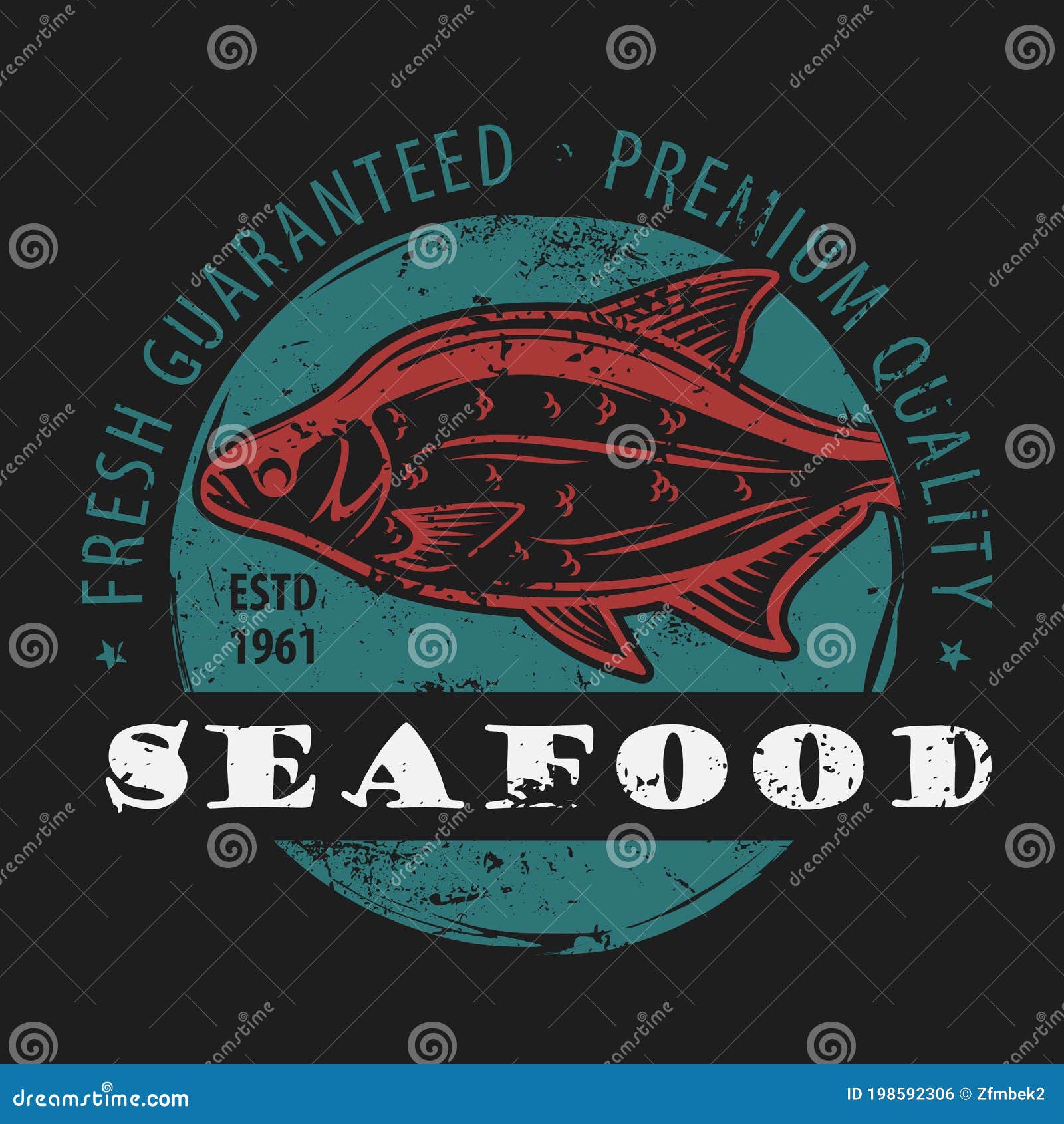 Seafood Design Concept with Bream Fish. Vector Illustration Stock ...