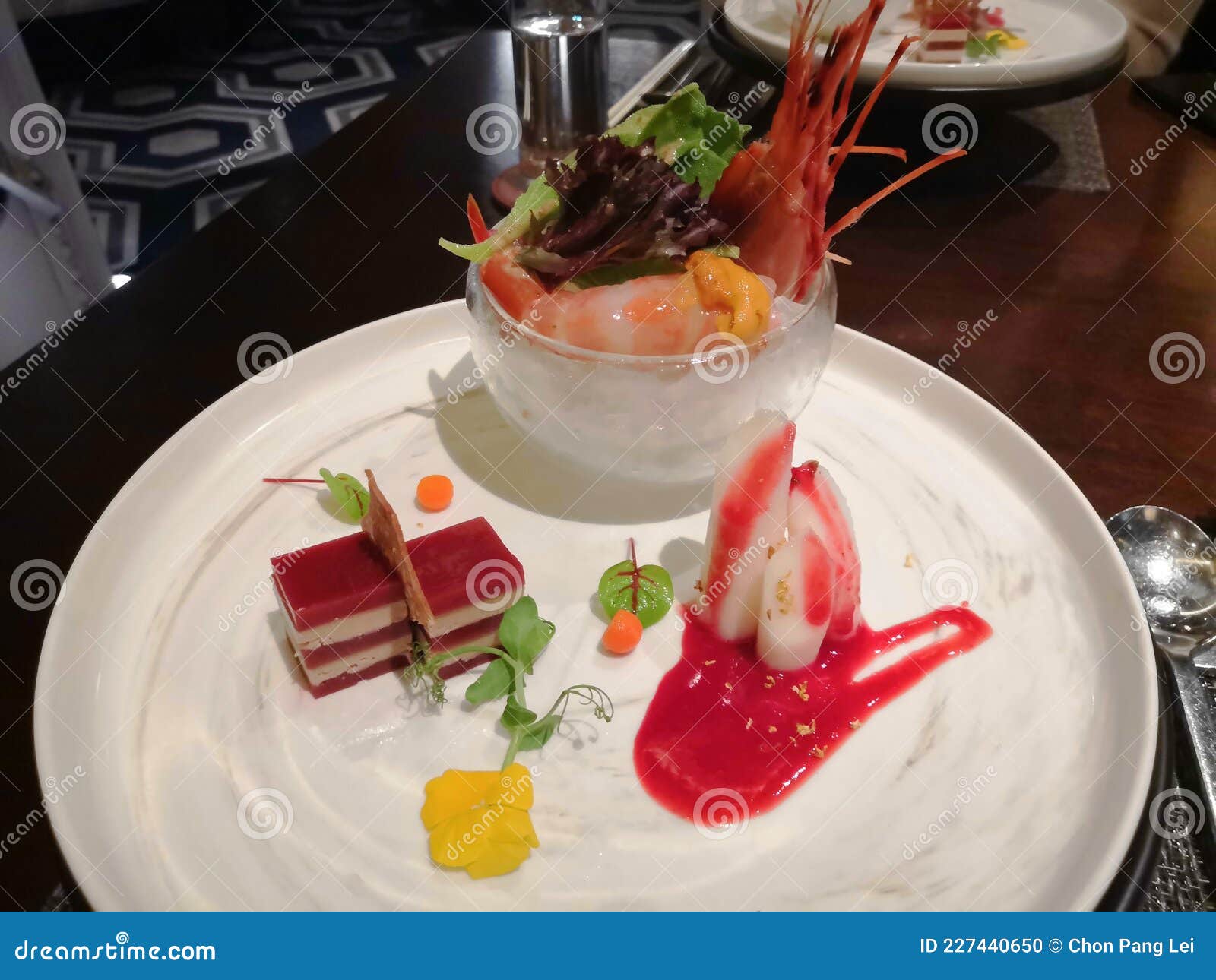 Seafood dish with desert stock photo. Image of desert - 227440650