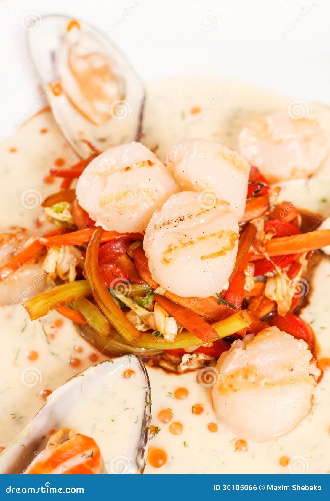 Seafood dish stock photo. Image of shellfish, garlic - 30105066