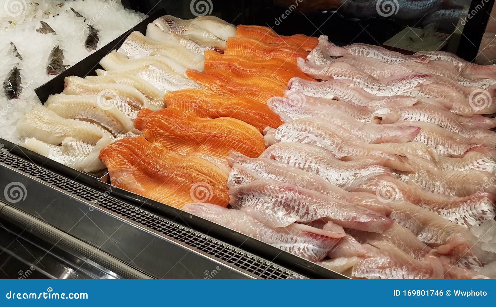Seafood display case stock photo. Image of store, stacks - 169801746