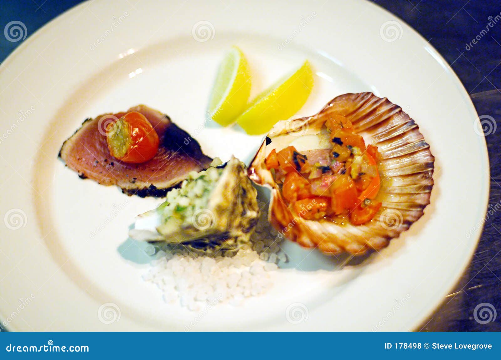 Seafood Entrée stock photo. Image of salt, meal, salmon - 178498