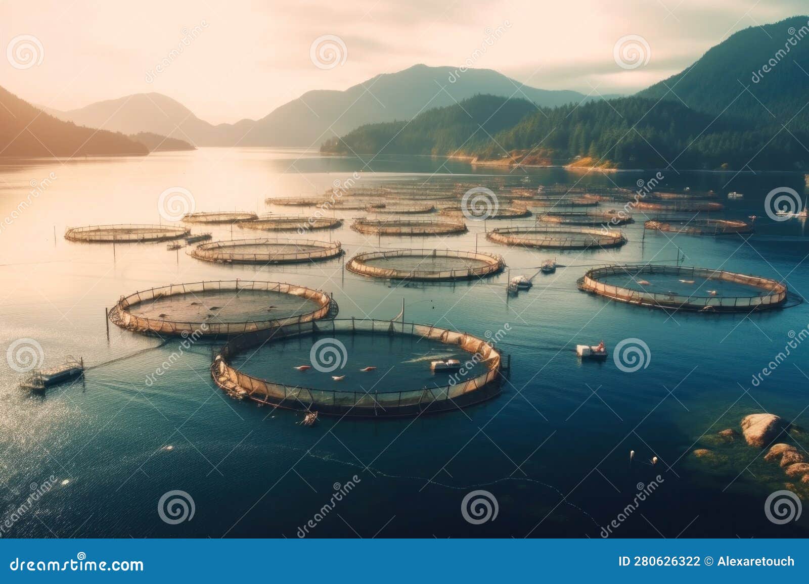 Seafood Farm.Neural Network AI Generated Stock Photo - Image of plant ...