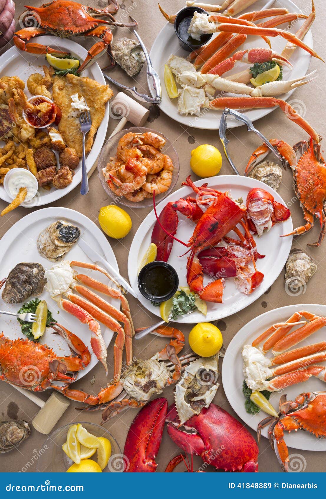 Seafood Feast stock image. Image of food, variety, lemons - 41848889