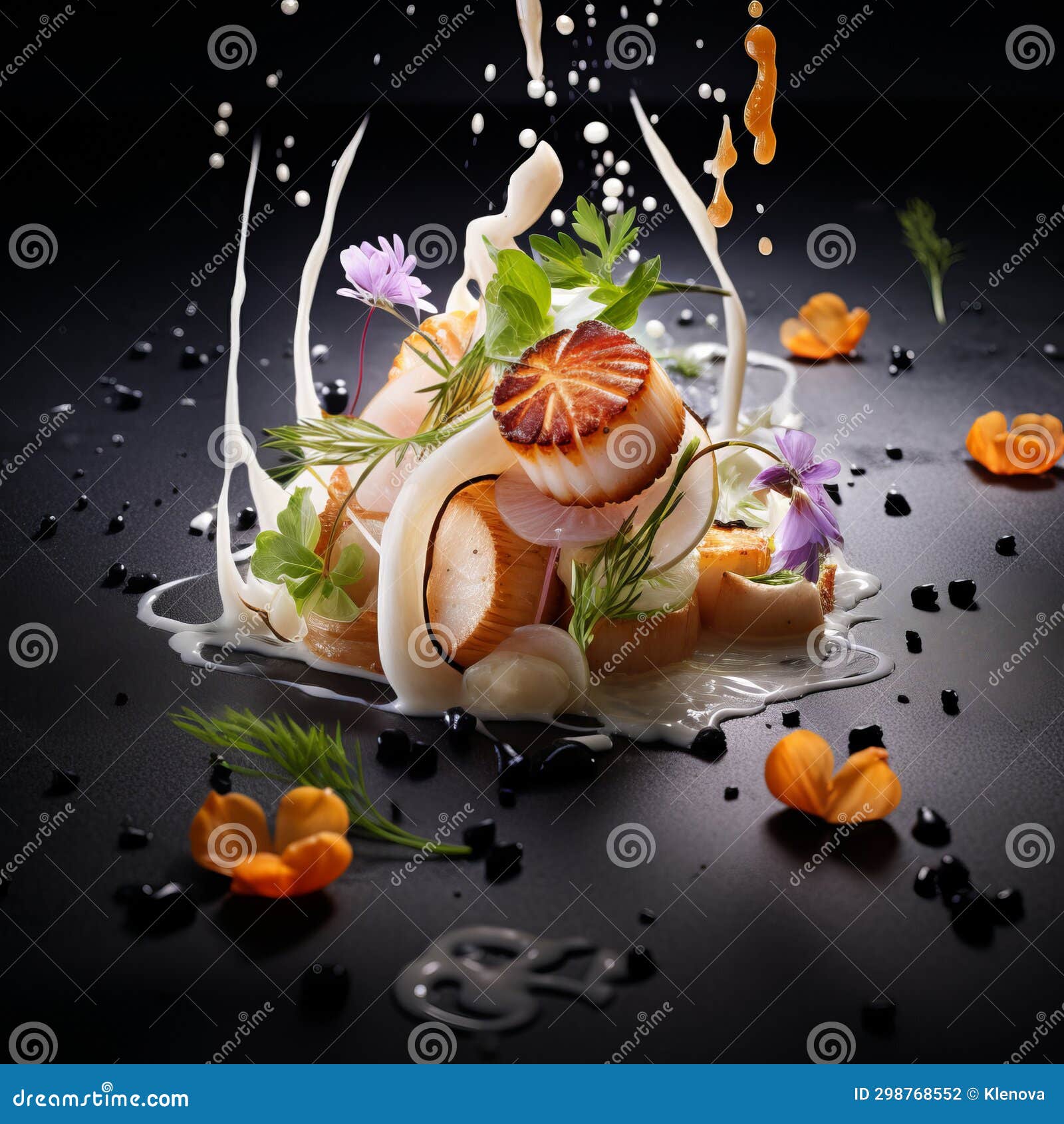 Seafood Fine Dining, Creative Composition, Minimalistic Modern Style ...