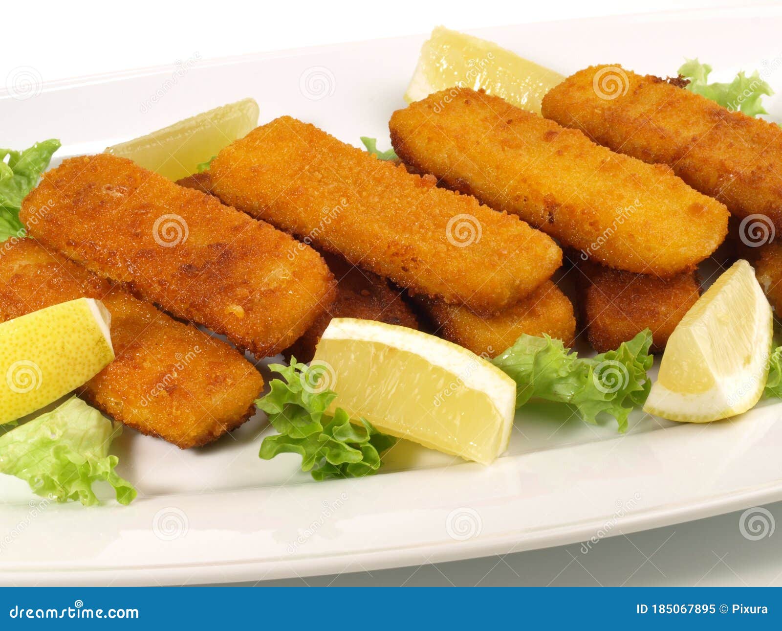 Seafood - Fish Fingers Plate Stock Image - Image of healthy, dinner ...