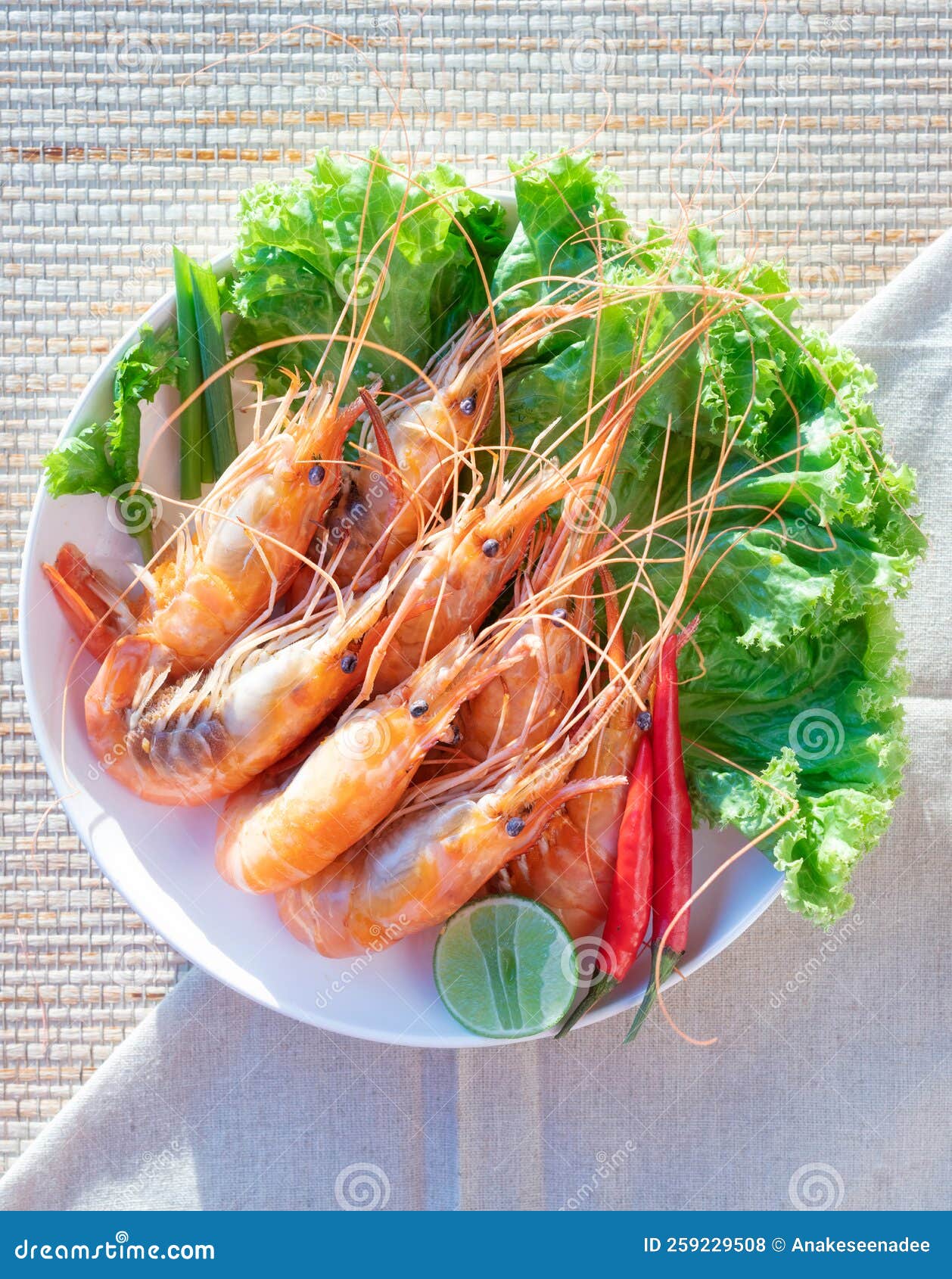 Seafood Food in White Bowl, Shrimp, Squid, Shellfish Stock Photo ...