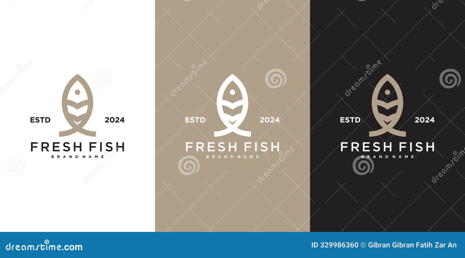 Seafood Fresh Fish Logo Design Label. Premium Vector Stock Illustration ...