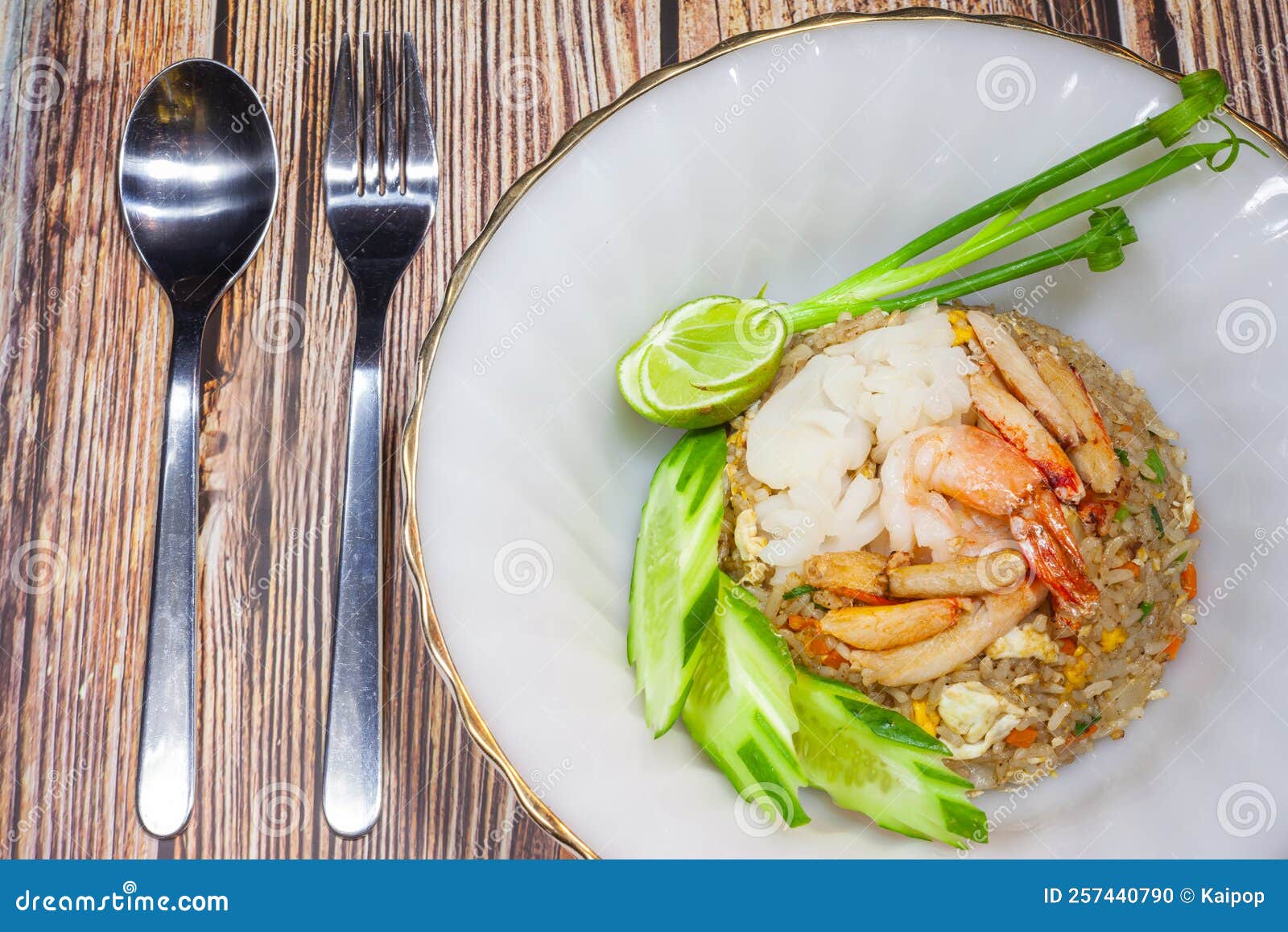 Seafood Fried Rice,Fried Rice ,thai Cuisine Stock Photo - Image of ...