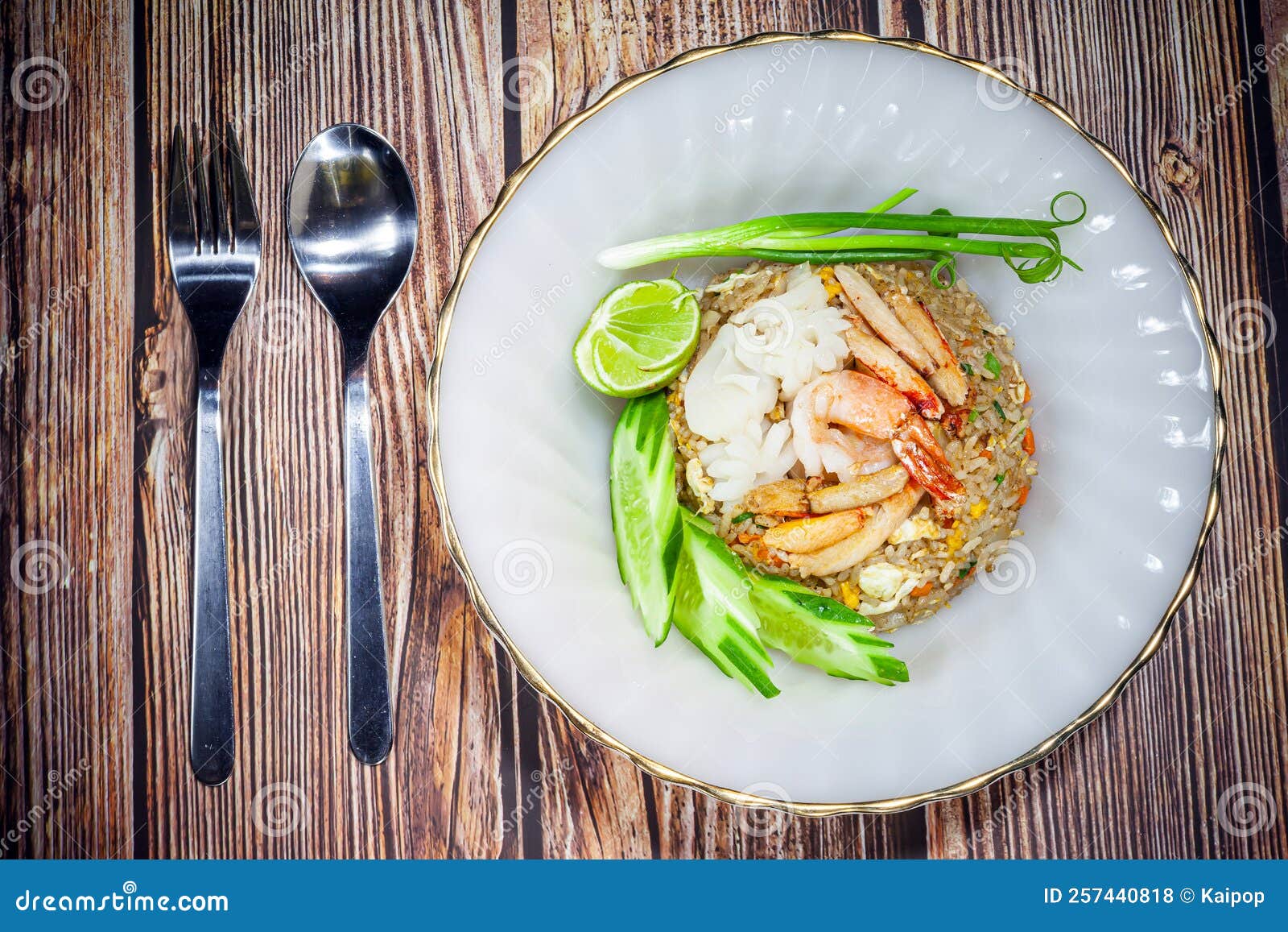 Seafood Fried Rice,Fried Rice ,thai Cuisine Stock Photo - Image of ...