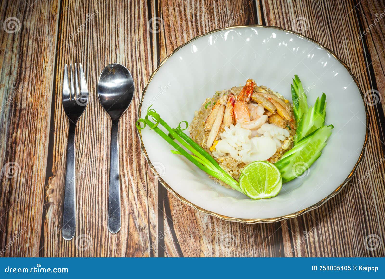 Seafood Fried Rice,Fried Rice ,thai Cuisine Stock Image - Image of ...