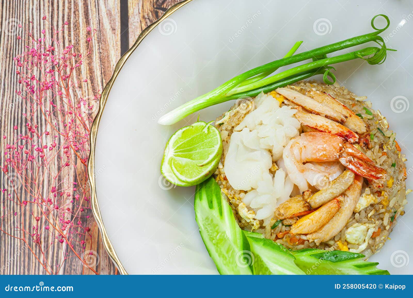 Seafood Fried Rice,Fried Rice ,thai Cuisine Stock Photo - Image of ...