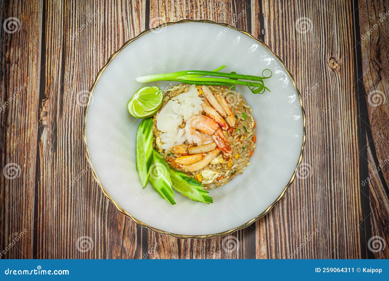 Seafood Fried Rice,Fried Rice ,thai Cuisine Stock Image - Image of ...