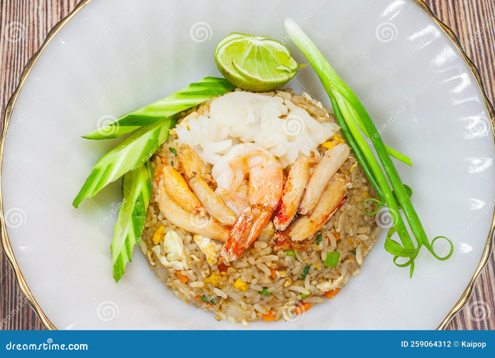 Seafood Fried Rice,Fried Rice ,thai Cuisine Stock Photo - Image of ...