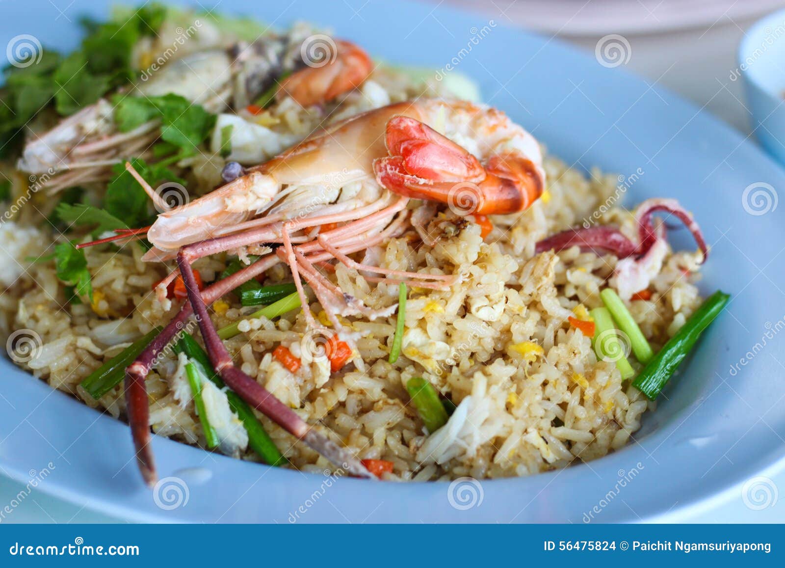 Seafood Fry Rice stock photo. Image of shrimps, display - 56475824