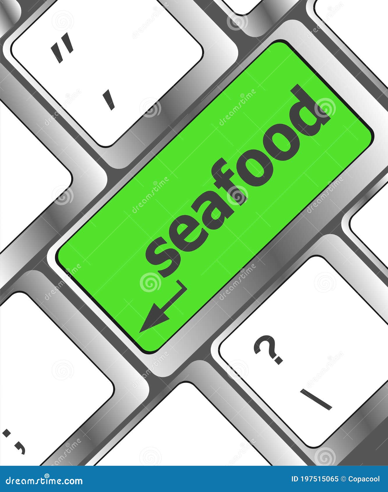 Keyboard Key Layout with Sea Food Button Stock Illustration ...