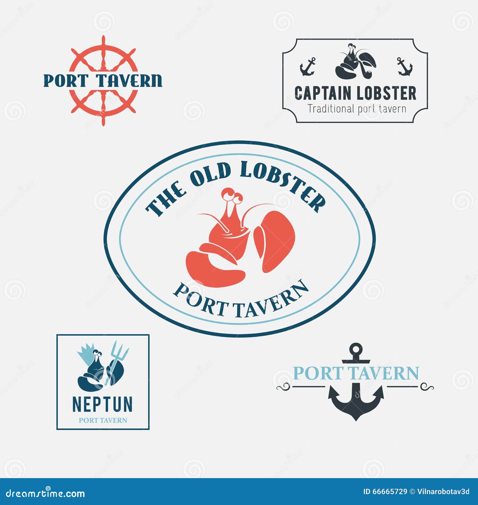 Seafood Labels and Design Elements Stock Vector - Illustration of stamp ...