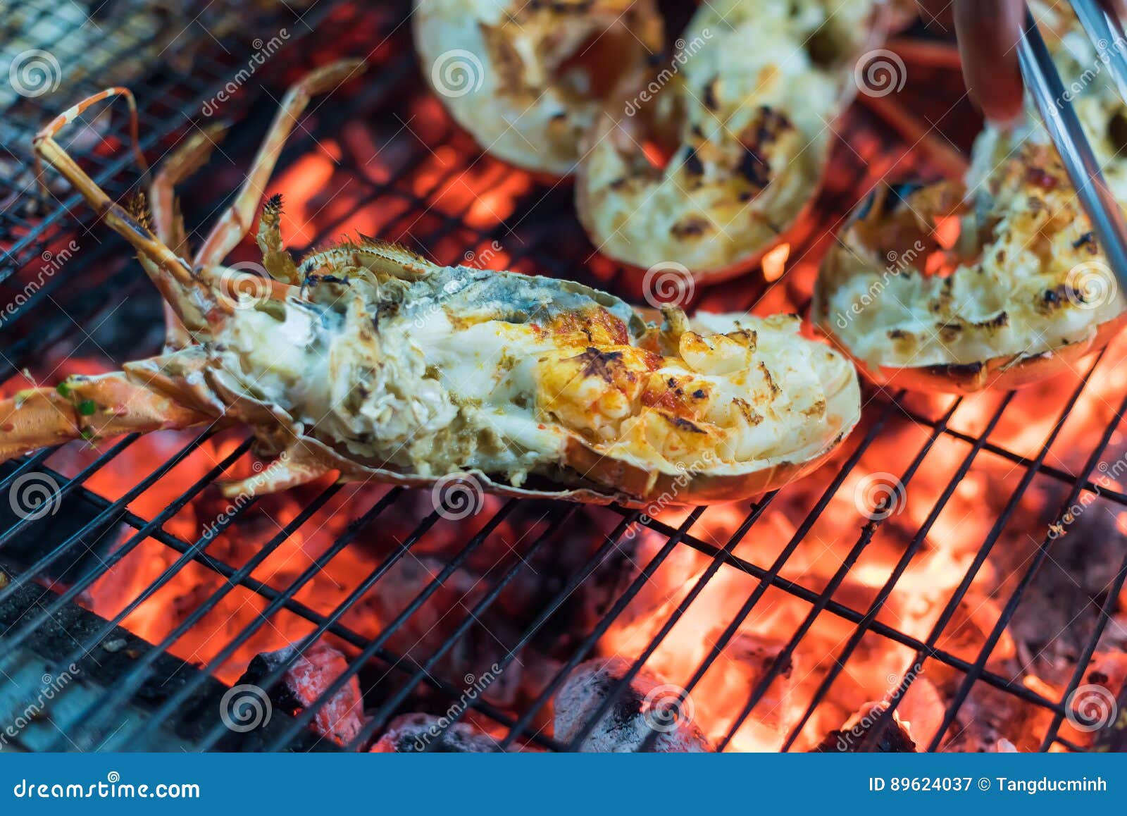 Seafood Lobster barbecue stock image. Image of lobster - 89624037