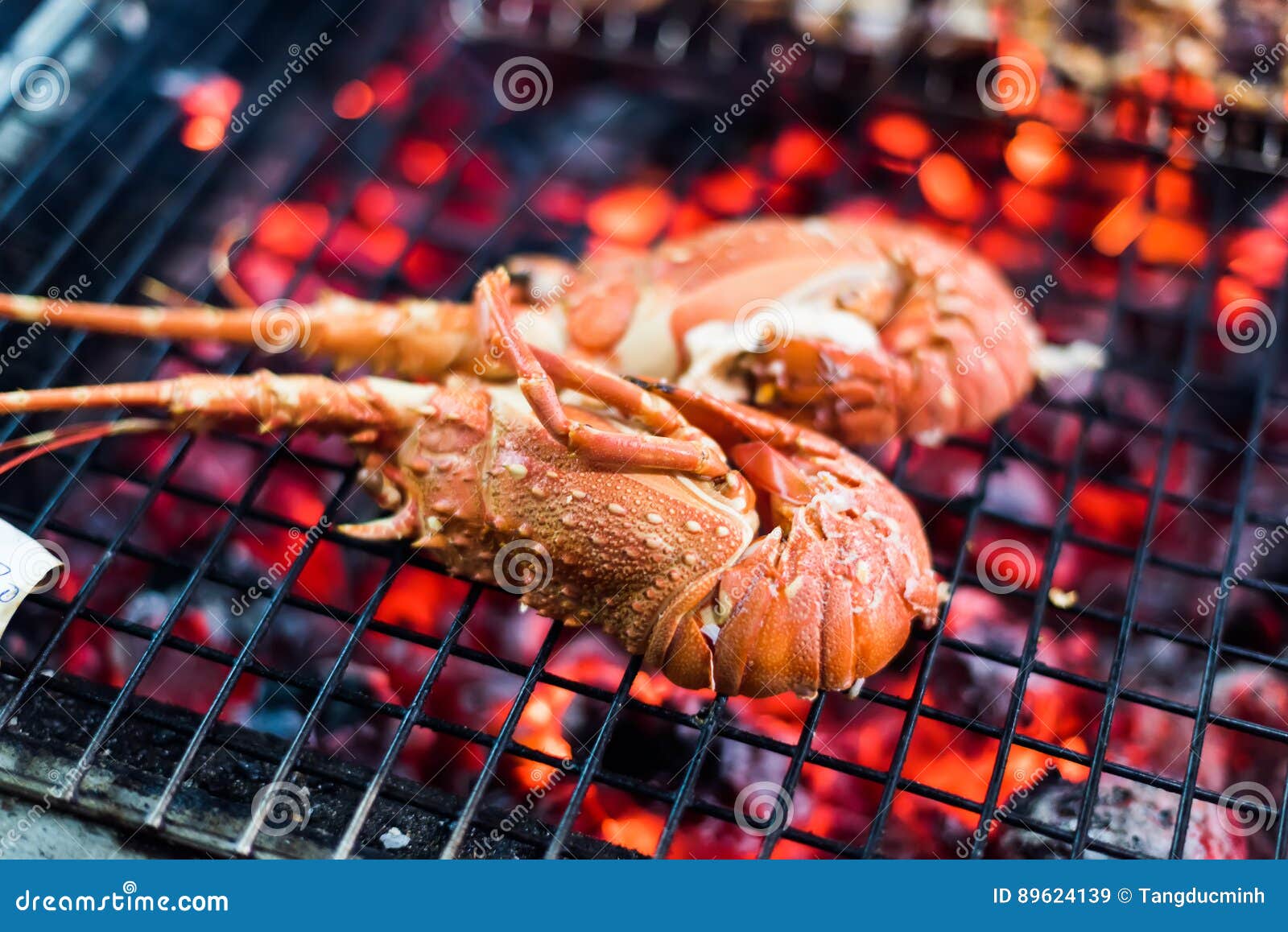 Seafood Lobster barbecue stock image. Image of food, charcoal - 89624139