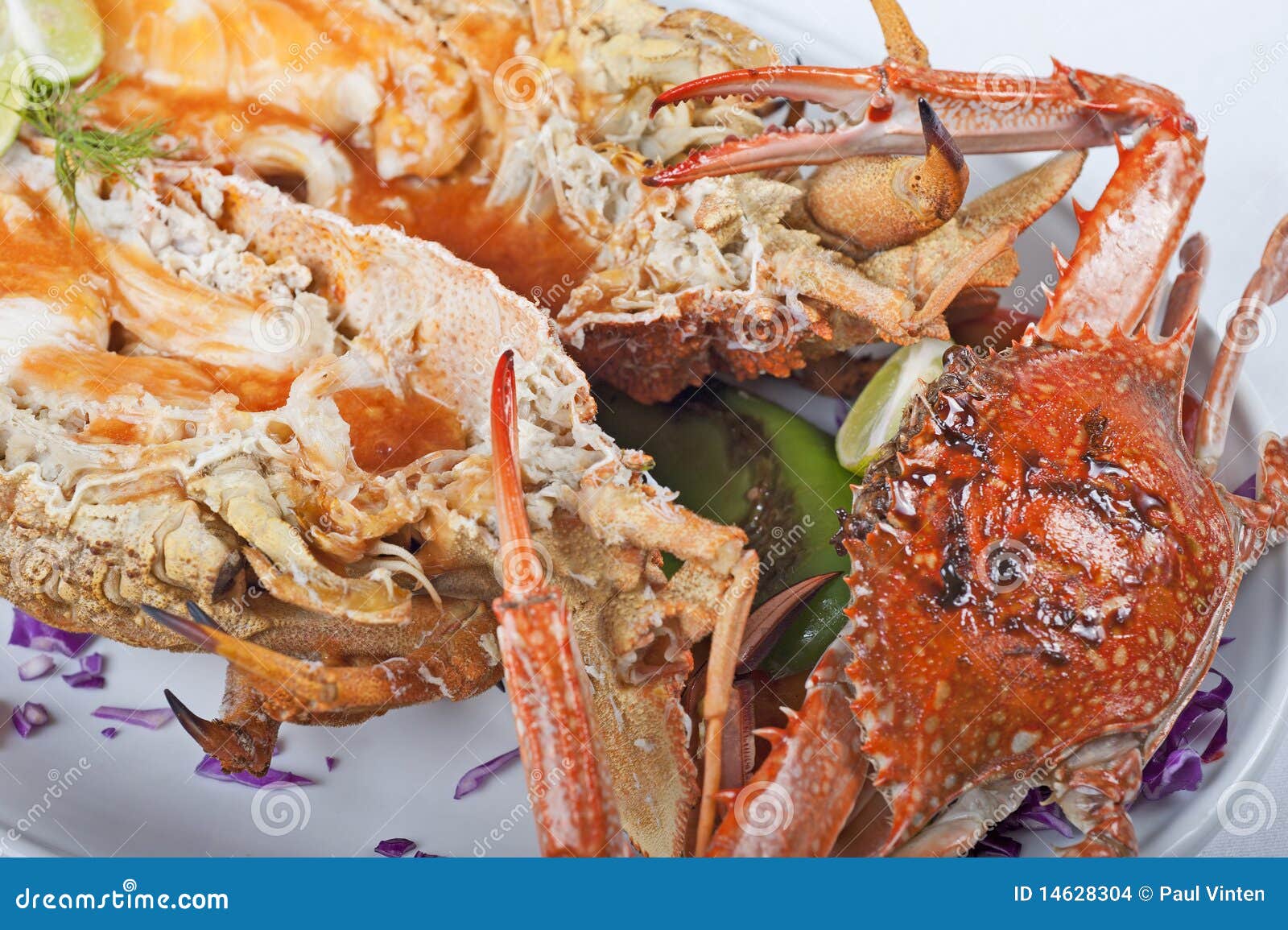 Seafood Meal of Crab and Lobster Stock Photo - Image of lobster ...