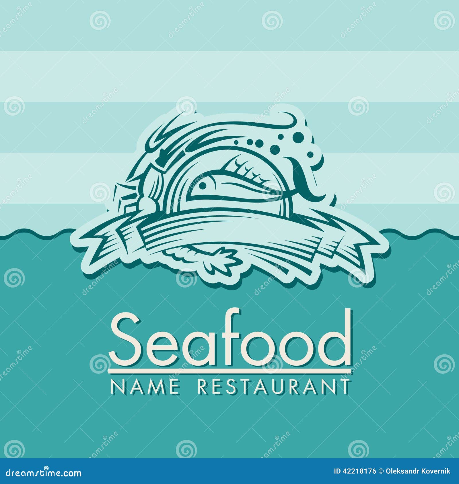 Seafood menu design stock vector. Illustration of business - 42218176
