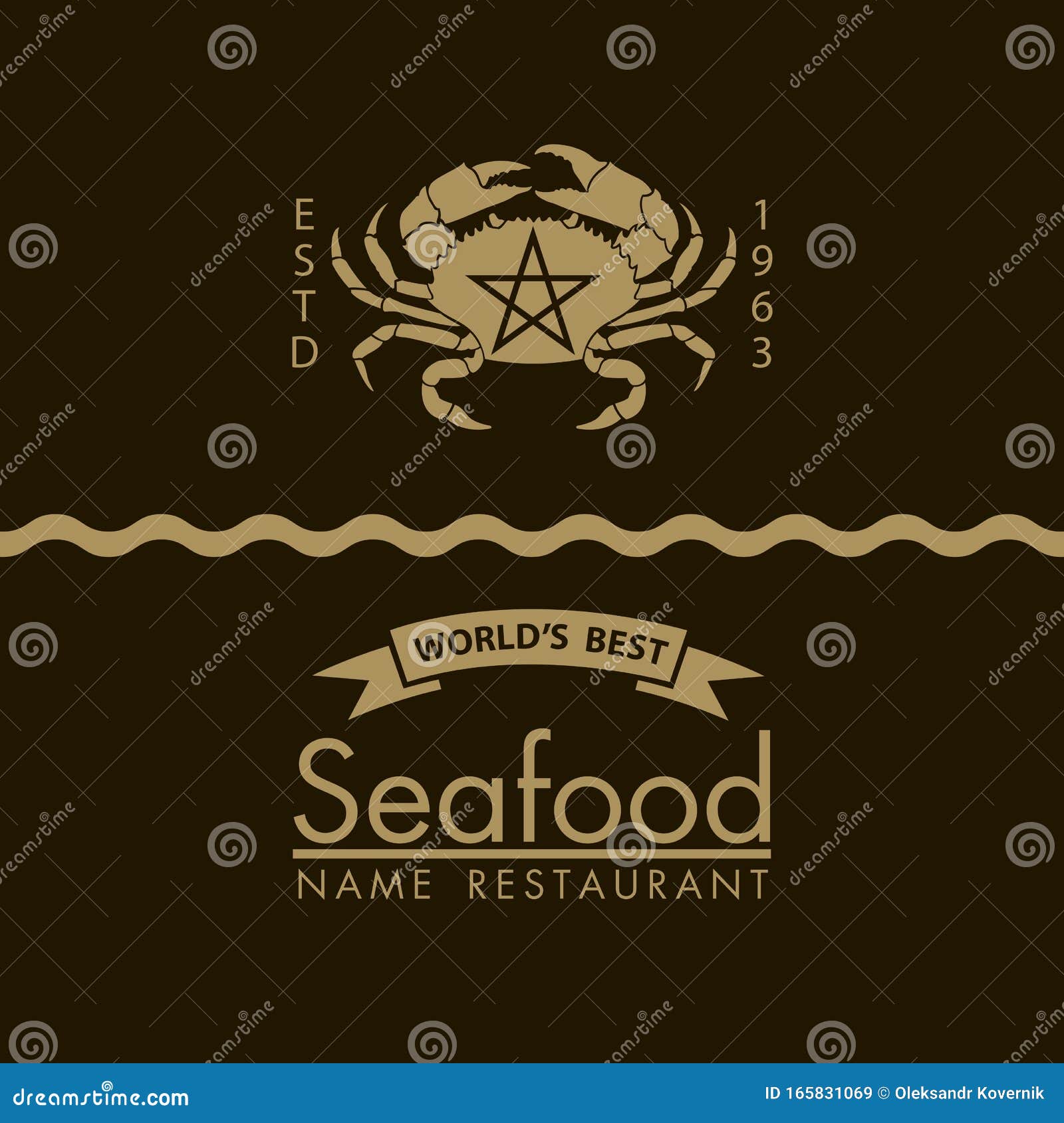 Seafood menu design stock vector. Illustration of elements - 165831069