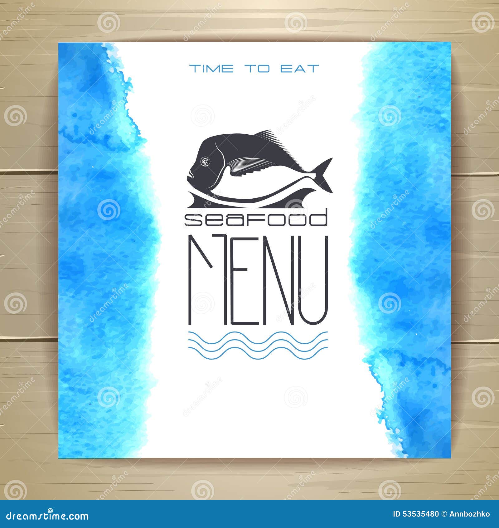 Seafood Menu Design with Fish Stock Vector - Illustration of poster ...