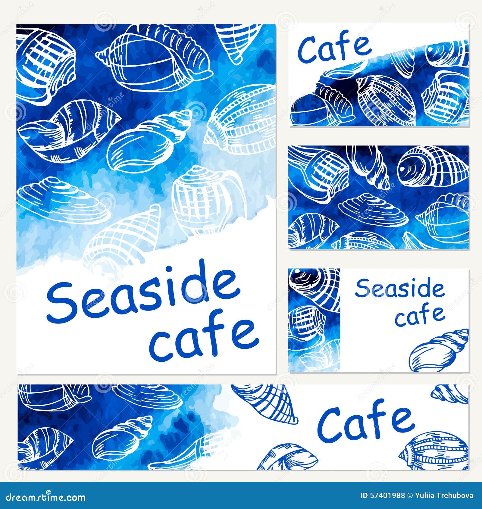 Seafood Menu Design Template. Vector Sea Watercolor Background Stock ...