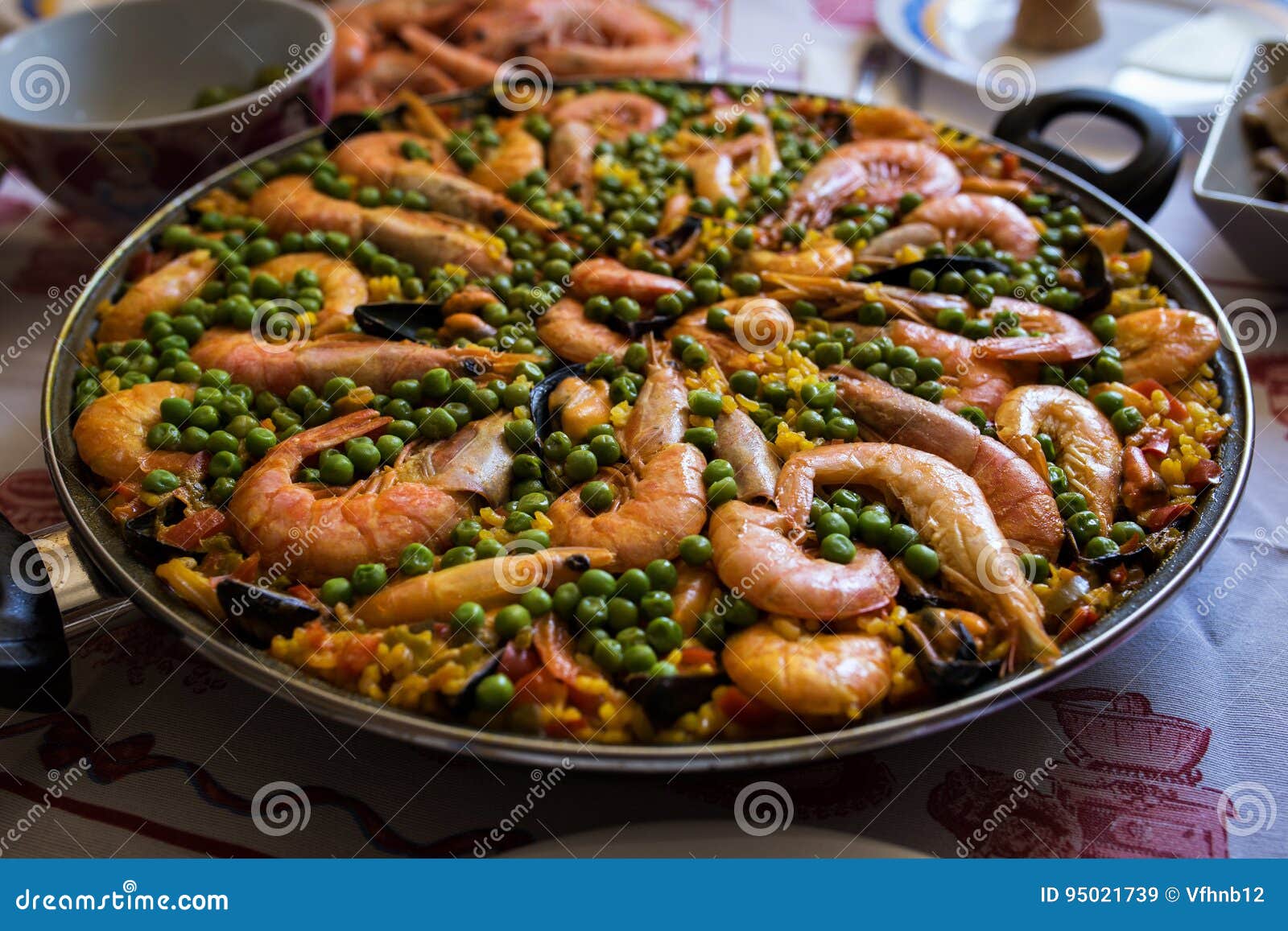 Seafood paella stock image. Image of portuguese, delicacy - 95021739