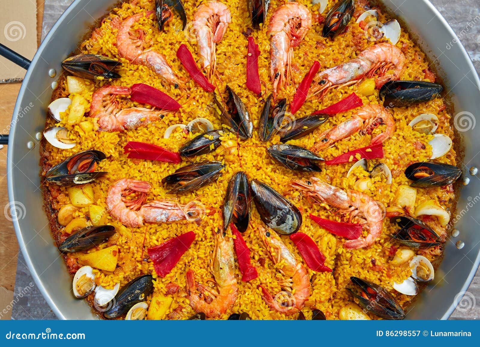 Seafood Paella from Spain Valencia Recipe Stock Image - Image of ...