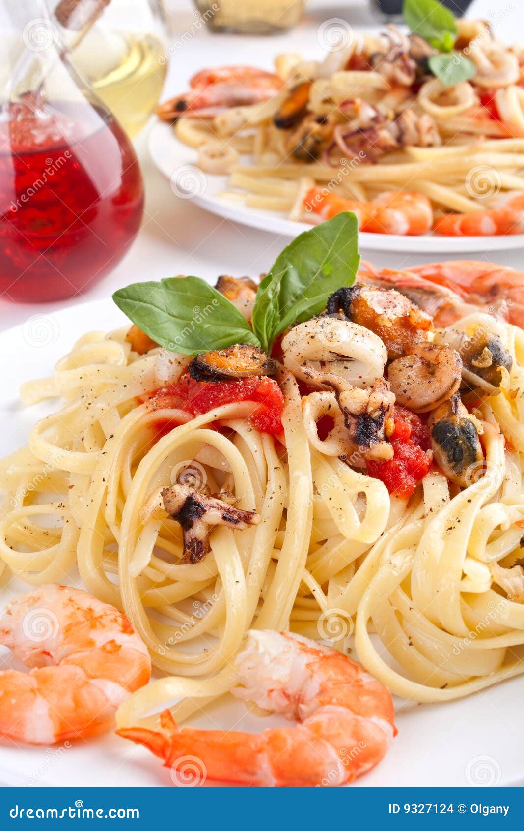 Seafood pasta stock photo. Image of italian, eating, calamari - 9327124