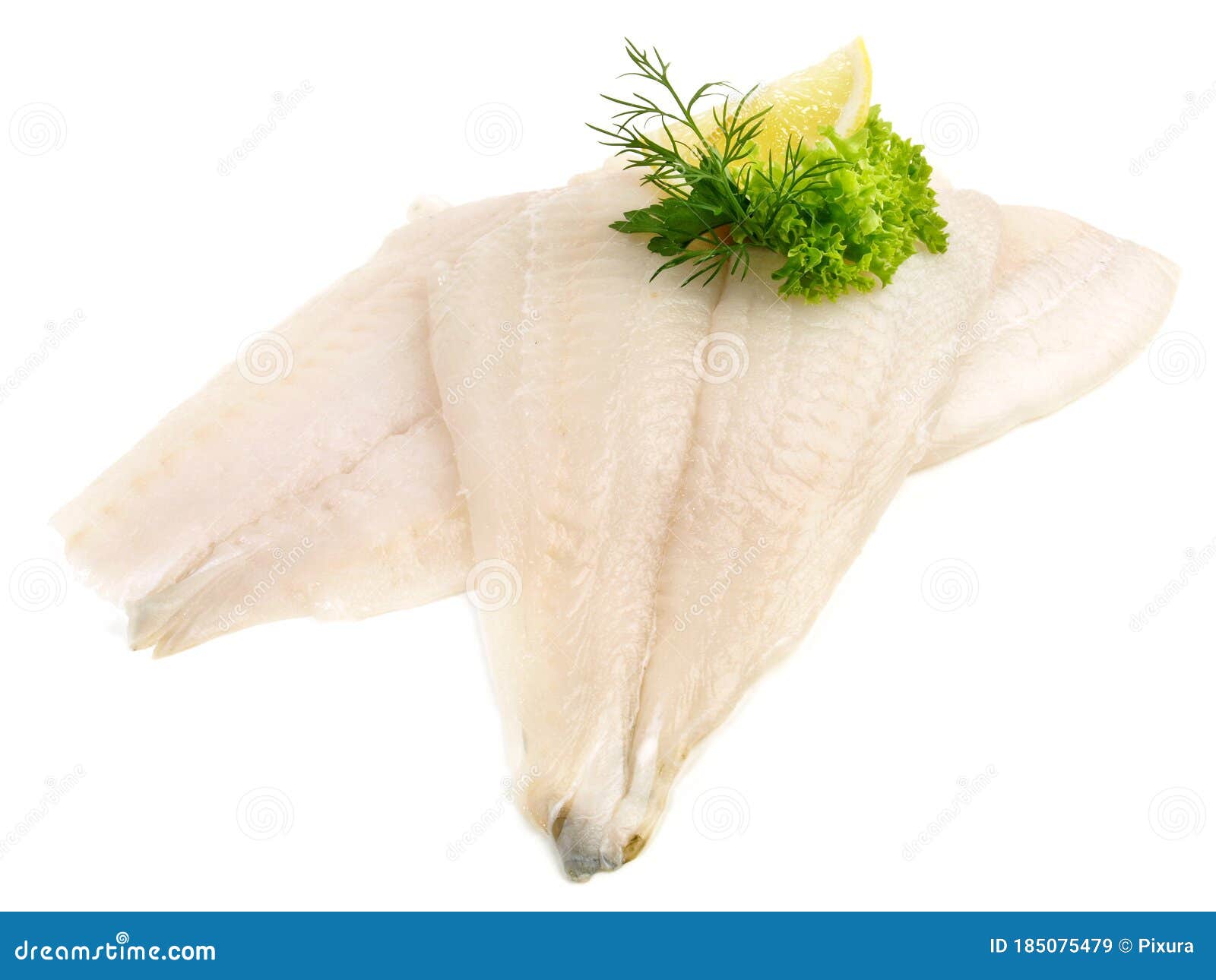 Seafood - Plaice Fish Fillet Isolated on White Background Stock Image ...