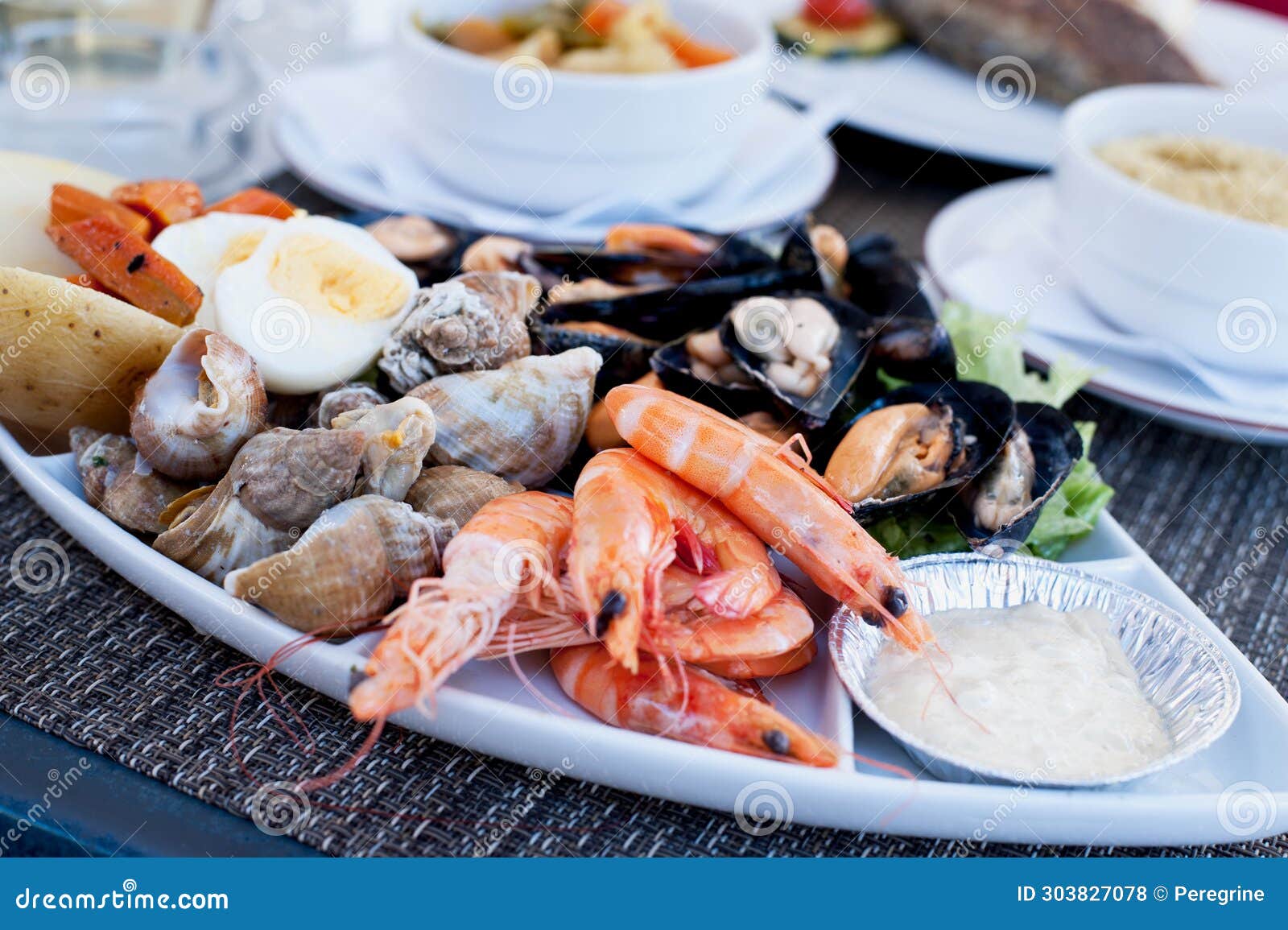 Seafood plate stock photo. Image of cooking, healthy - 303827078