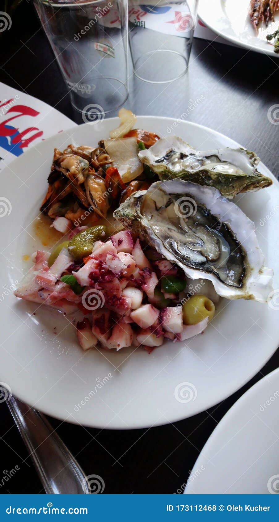 Seafood Plate, Dishes, Drinks, Dinner Stock Photo - Image of dishes ...