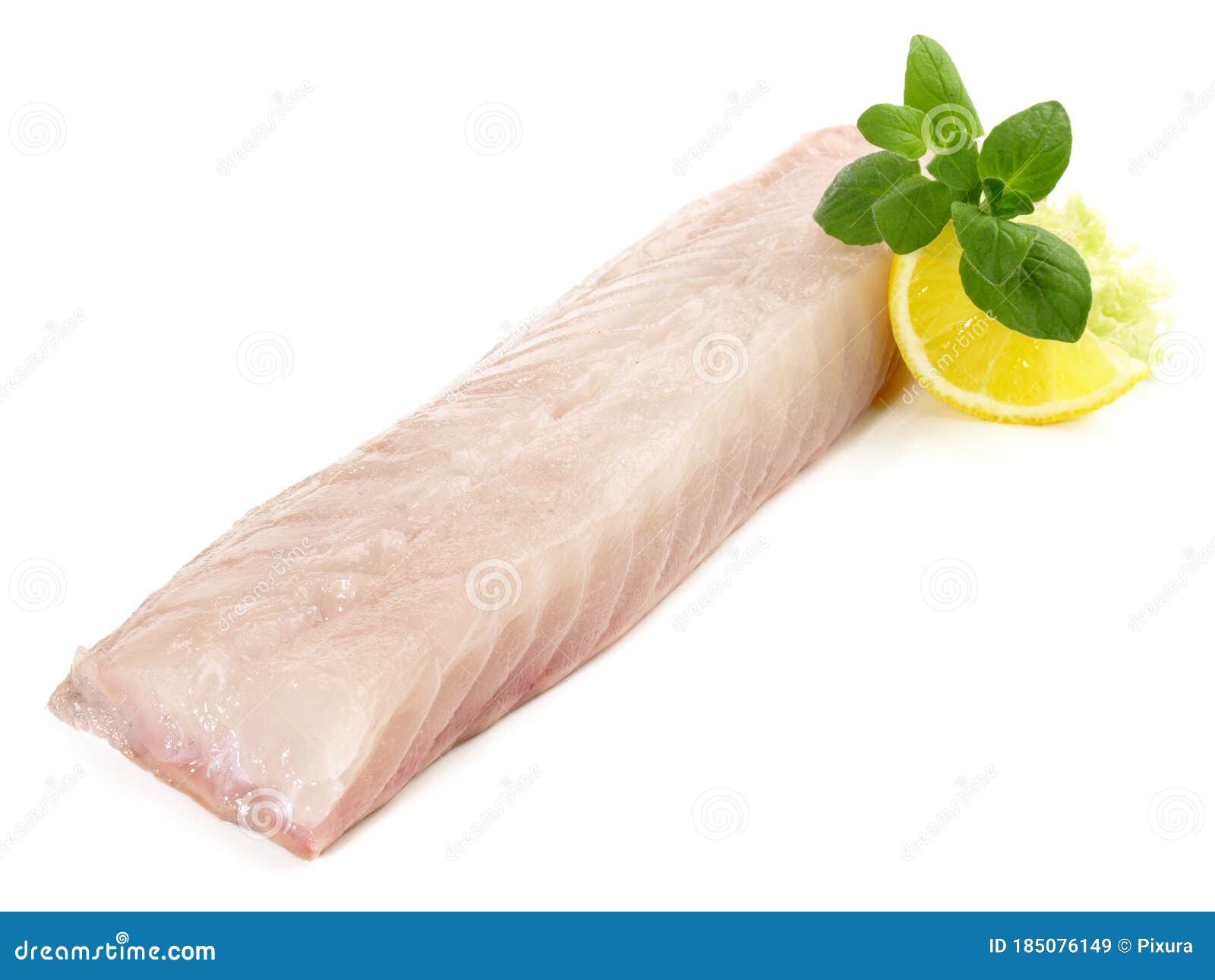 Seafood - Pollack Loin - Fish Raw Isolated on White Background Stock ...