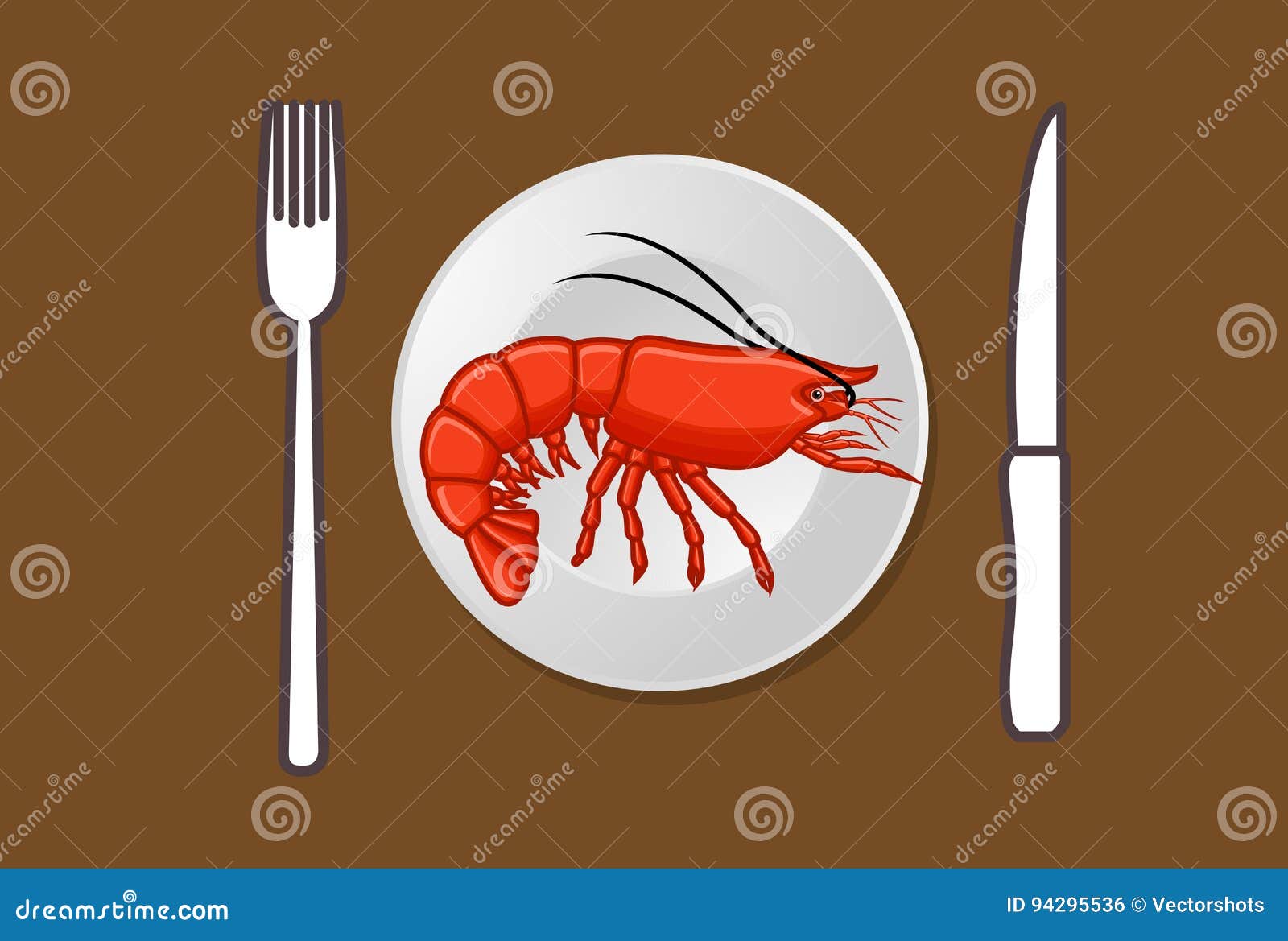 Seafood - Prawn Dish stock vector. Illustration of life - 94295536