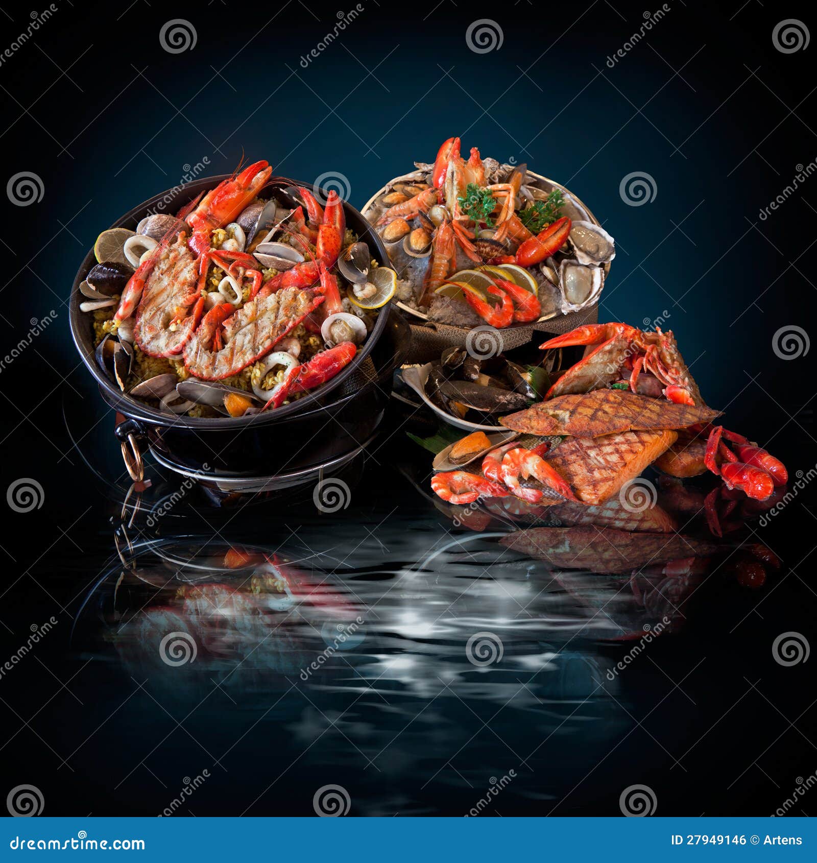 Seafood. Prepared Shellfish. Stock Photo - Image of culture, classic ...
