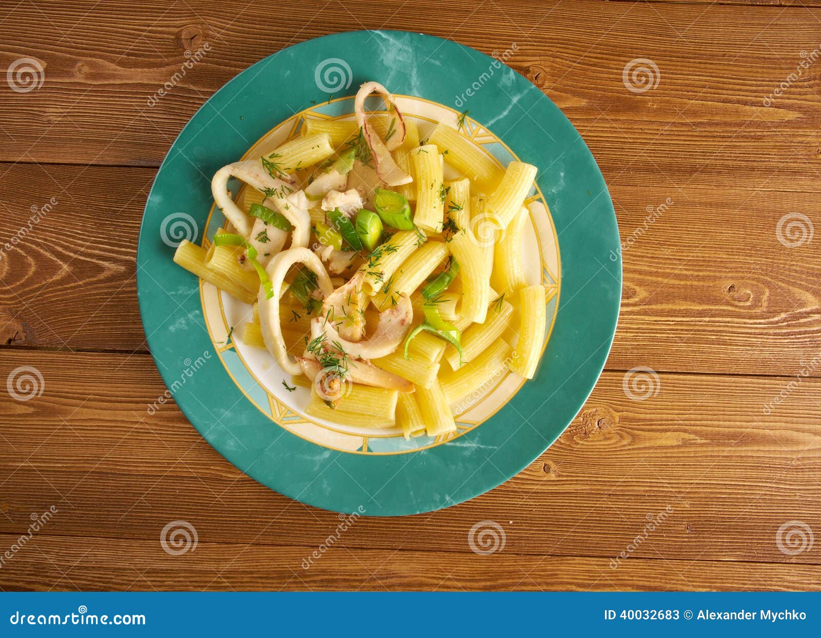 Seafood with Rigatoni Pasta Stock Image - Image of closeup, healthy ...