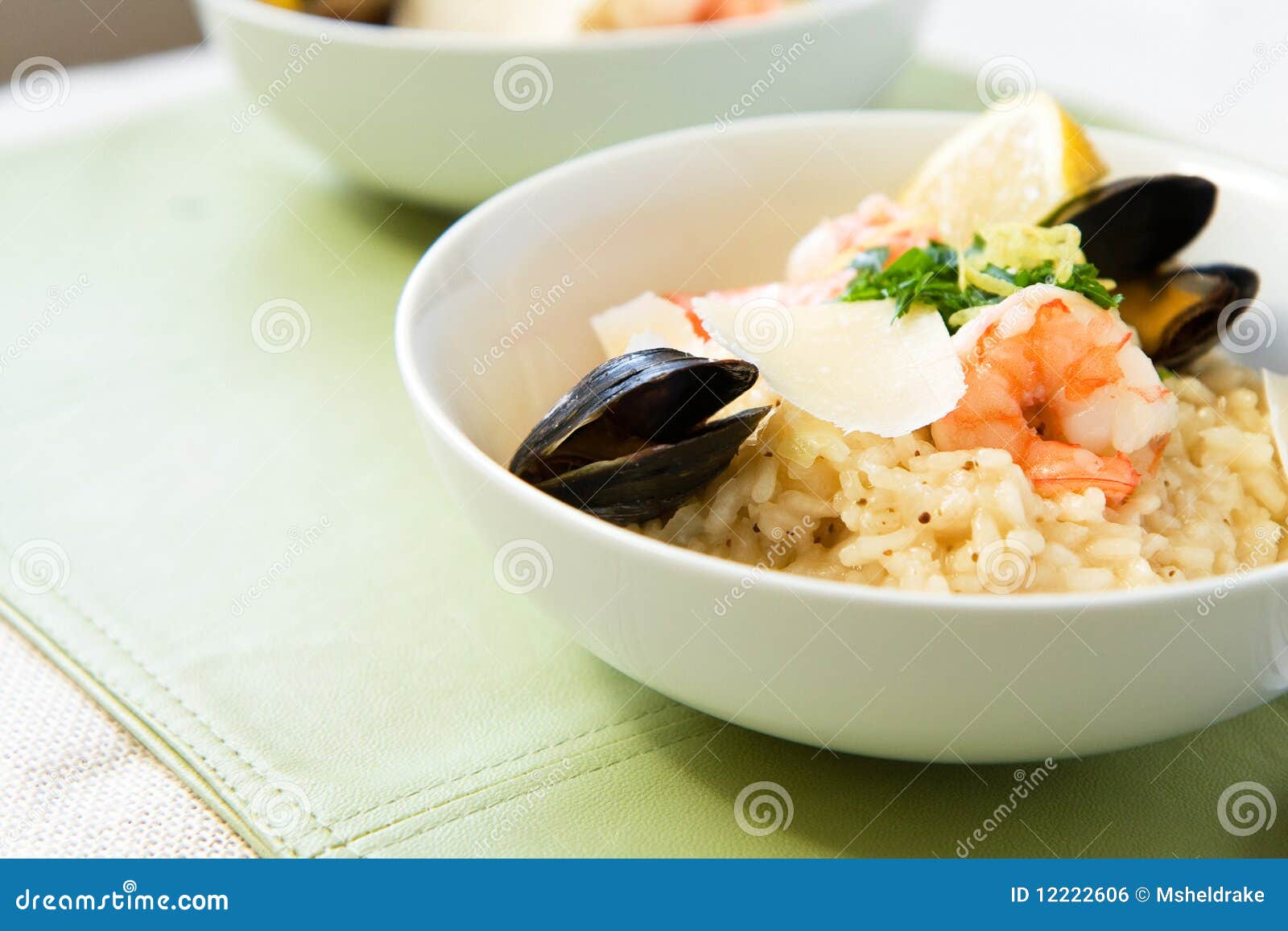 Seafood Risotto stock photo. Image of bowl, shellfish - 12222606