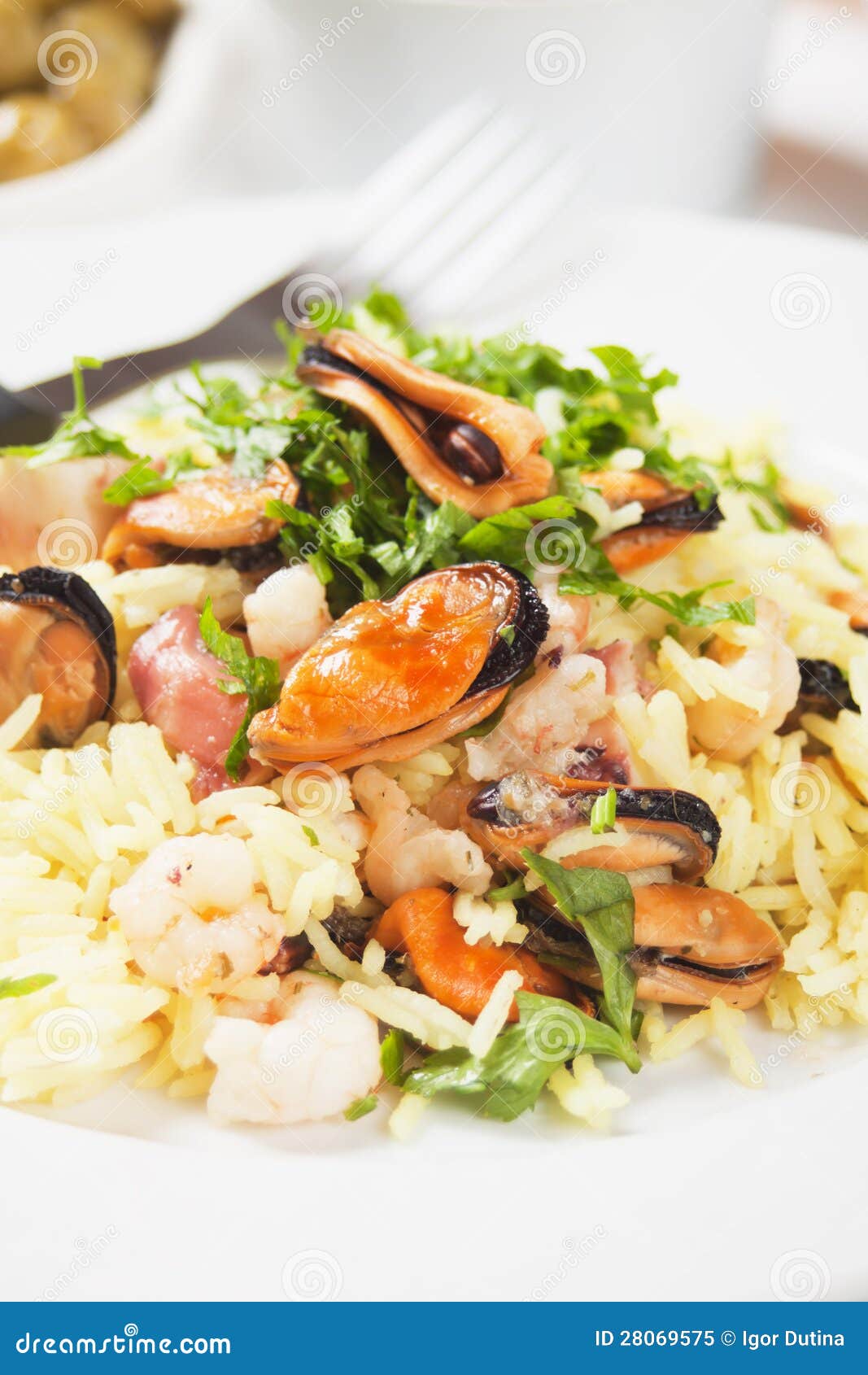 Seafood risotto stock image. Image of meal, cooking, mussel - 28069575