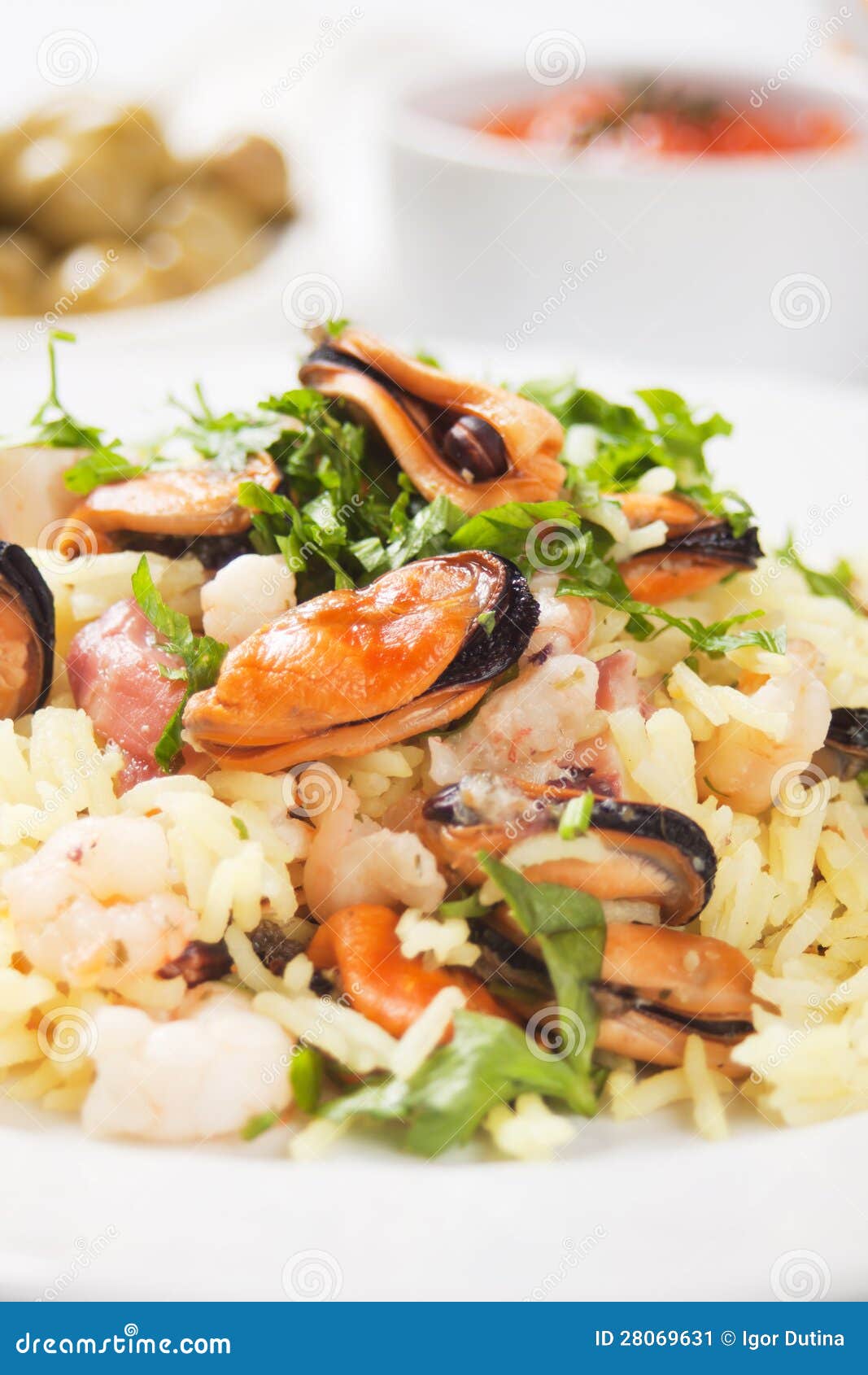Seafood risotto stock image. Image of risotto, meal, shrimp - 28069631