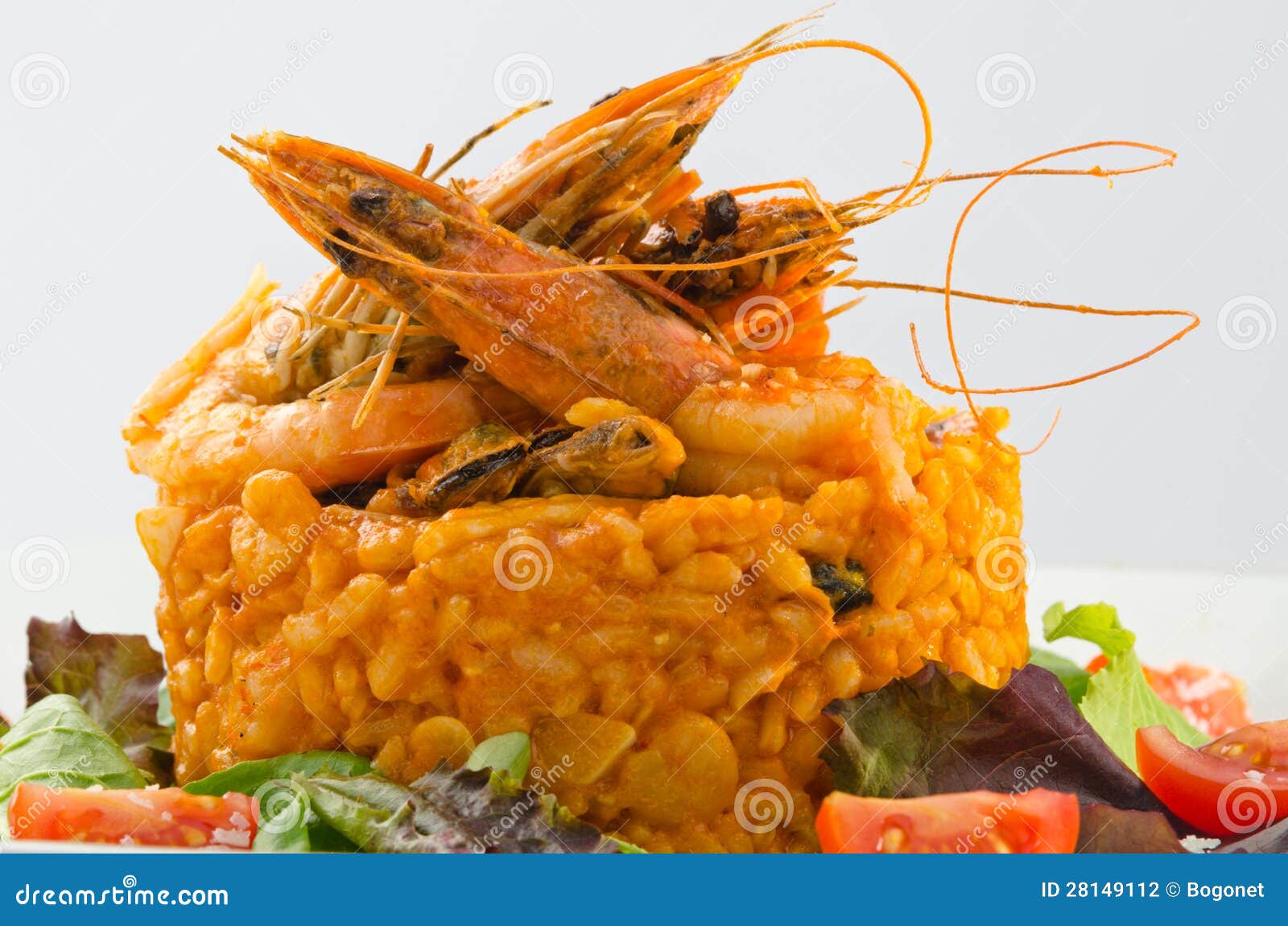 Seafood risotto stock photo. Image of mussels, yellow - 28149112