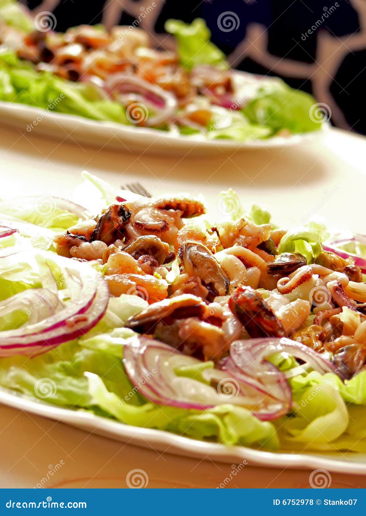 Seafood salat stock photo. Image of cooked, dietetic, bivalve - 6752978