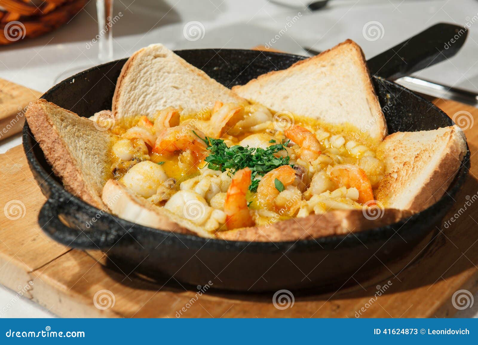 Seafood saute stock image. Image of garlic, appetizer - 41624873