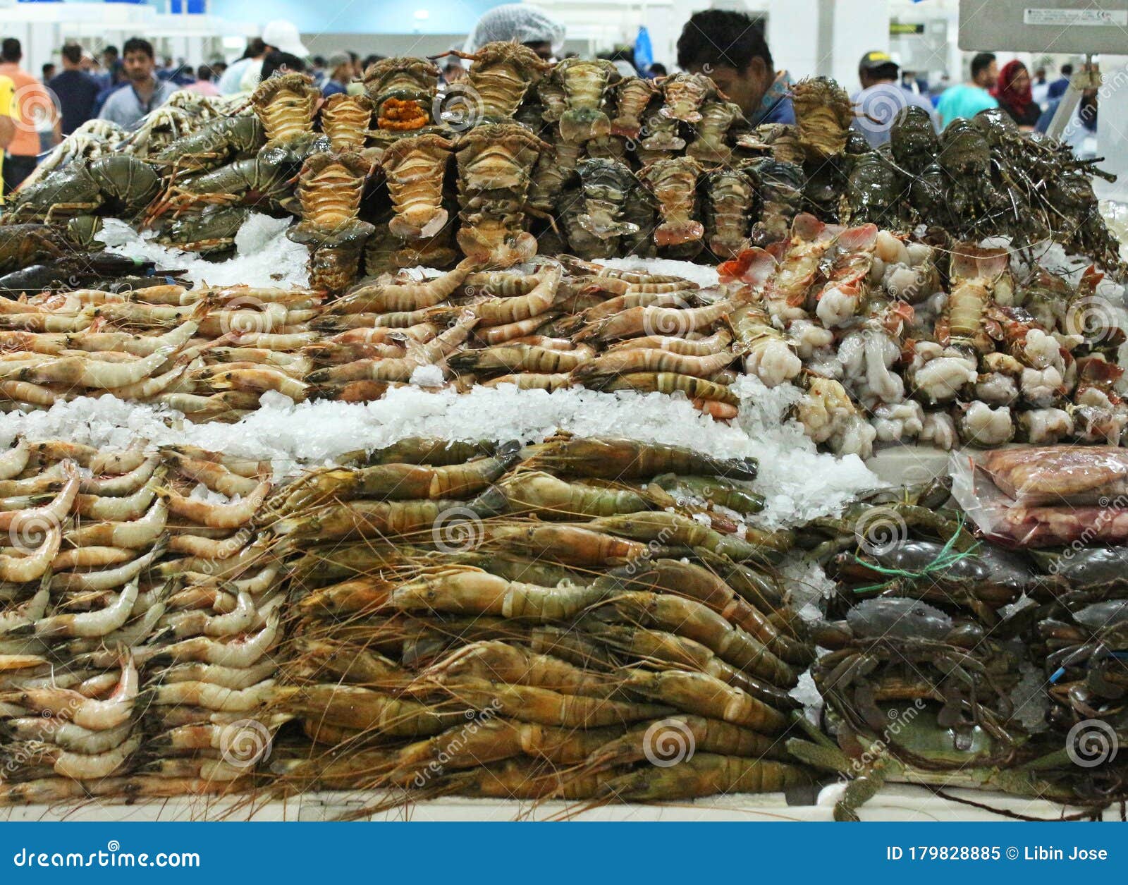 Seafood for Sell in a Market Stall Editorial Image - Image of catch ...