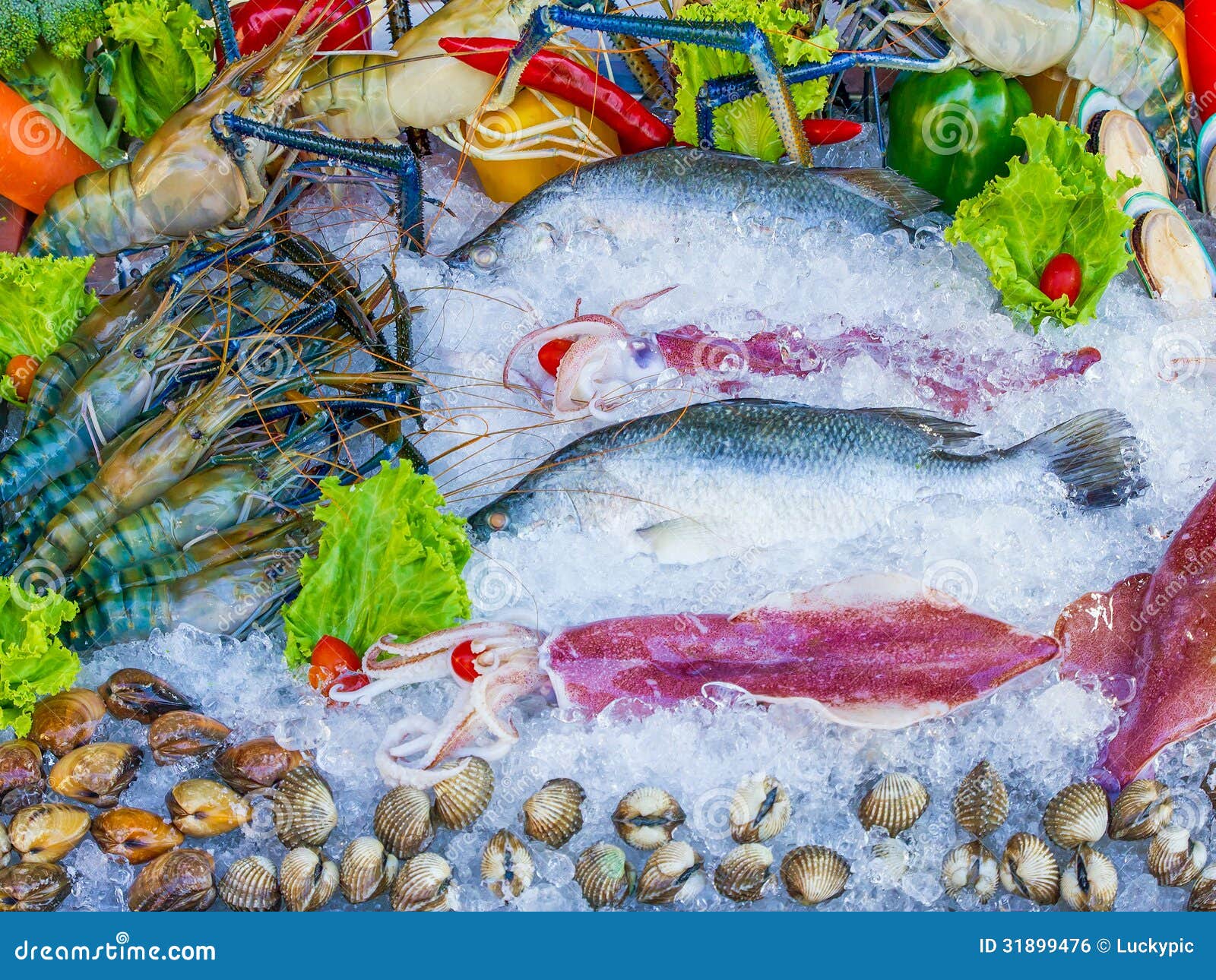 Seafood set stock photo. Image of asia, decoration, cockle - 31899476