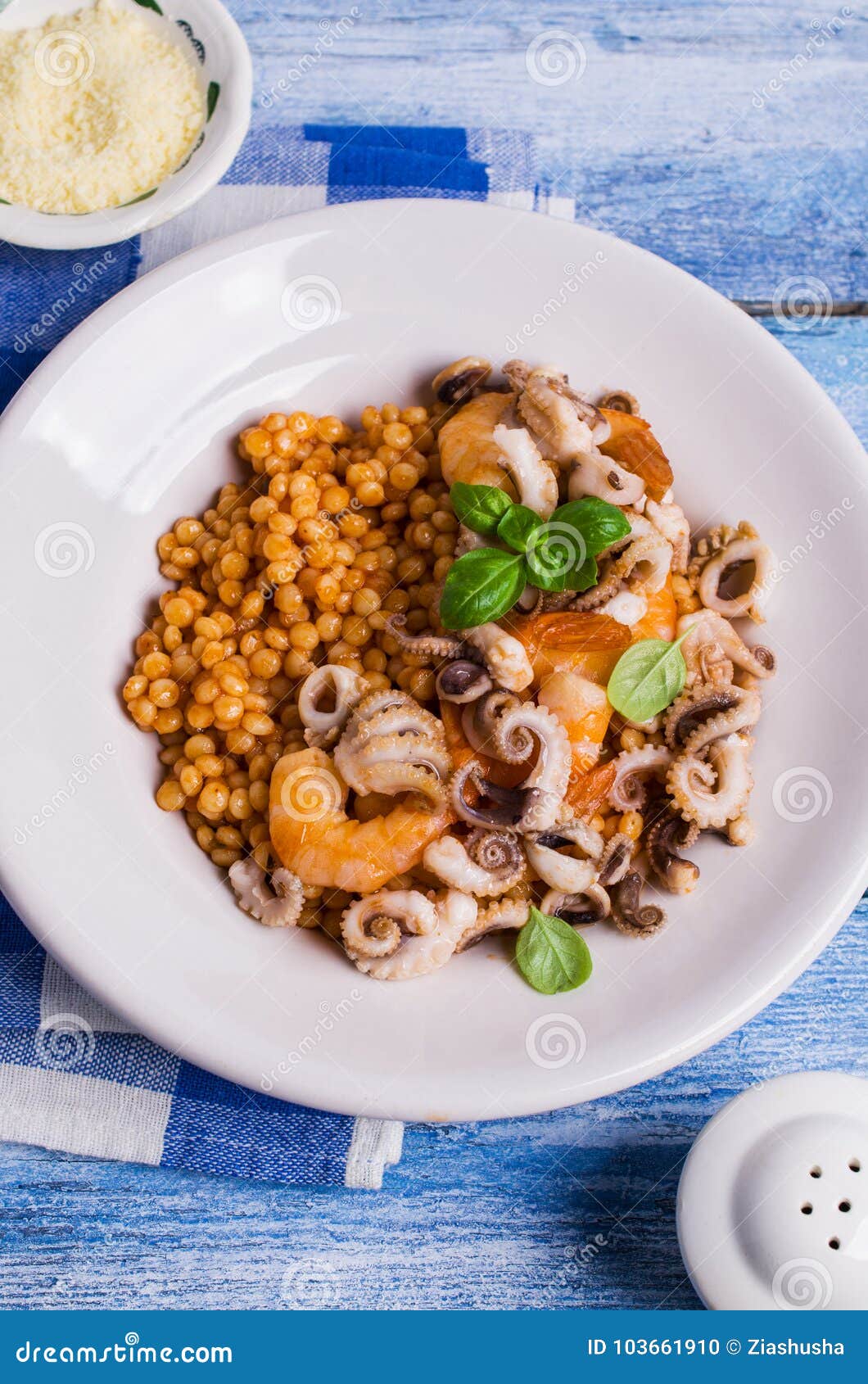 Seafood with shallow paste stock photo. Image of lunch - 103661910