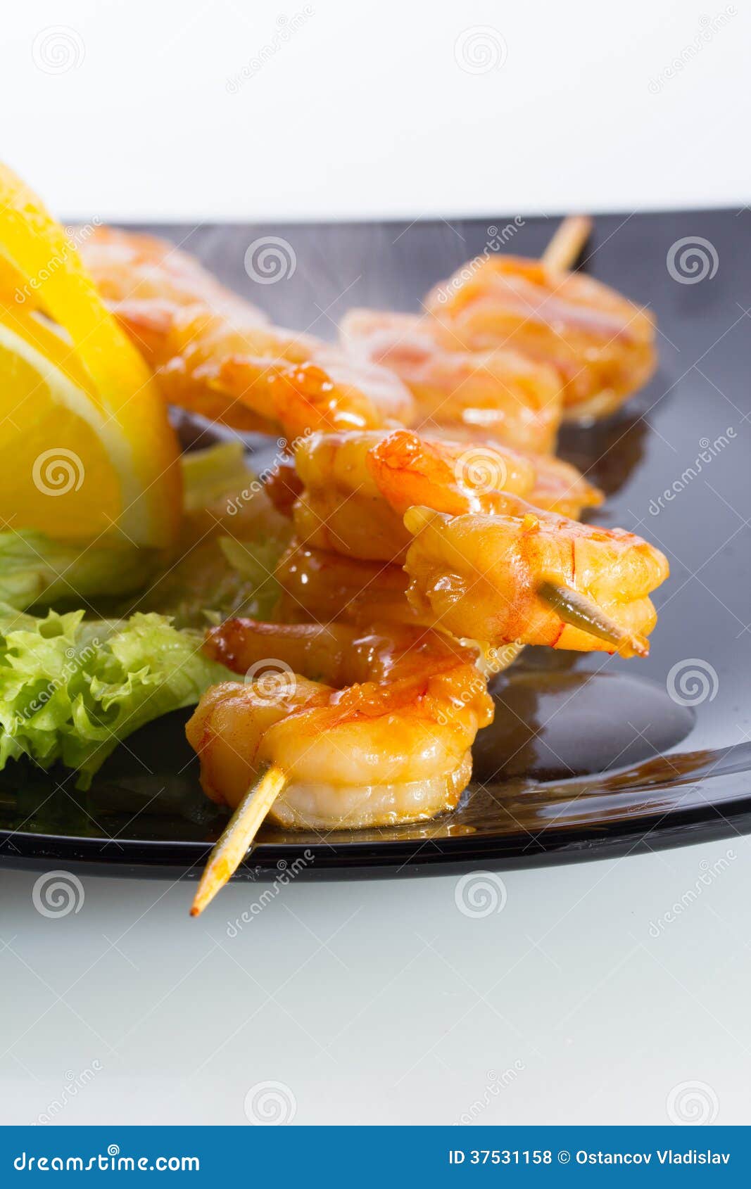 Seafood shashlik stock photo. Image of roasted, prawn - 37531158