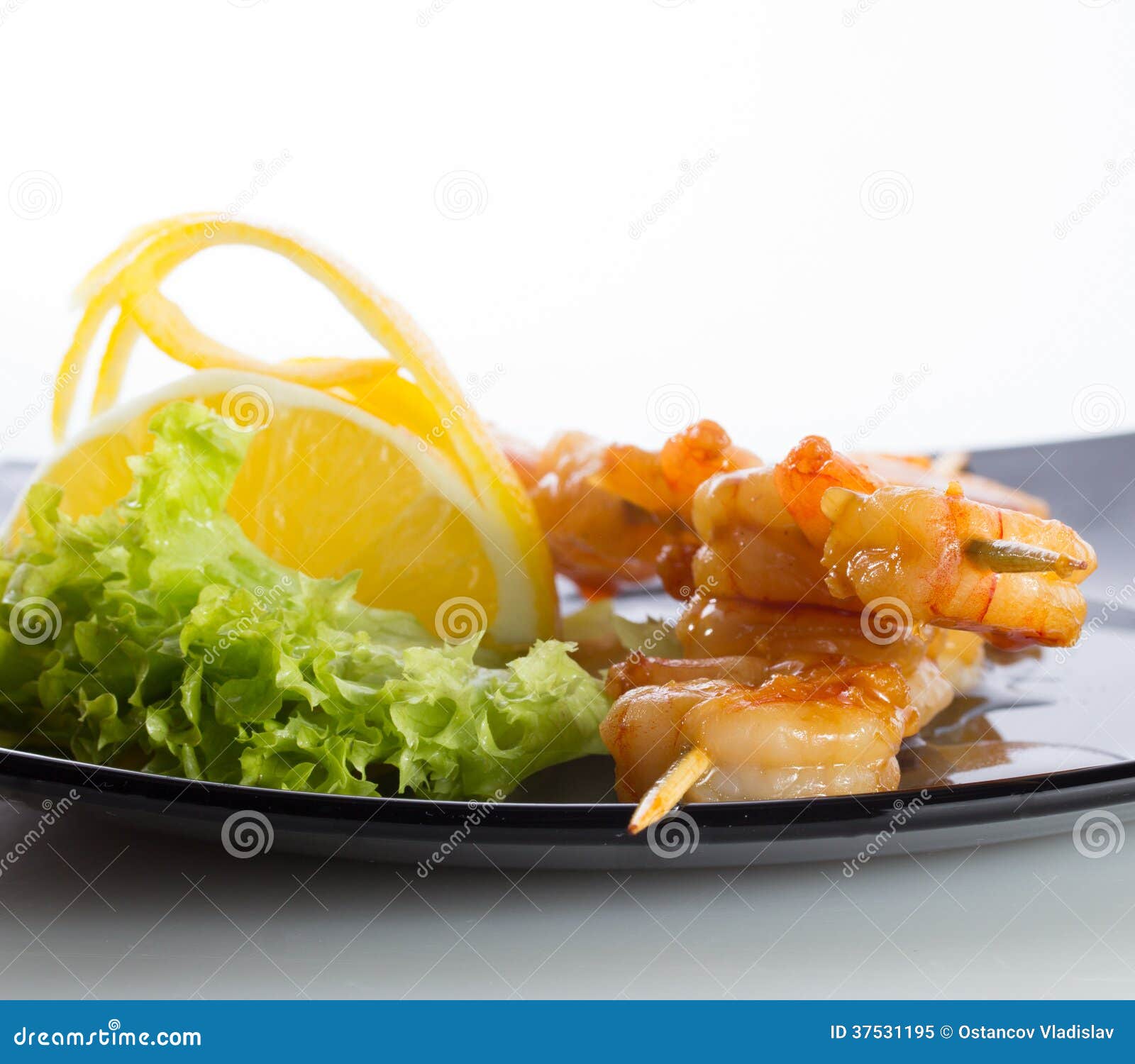 Seafood shashlik stock image. Image of salmon, grill - 37531195